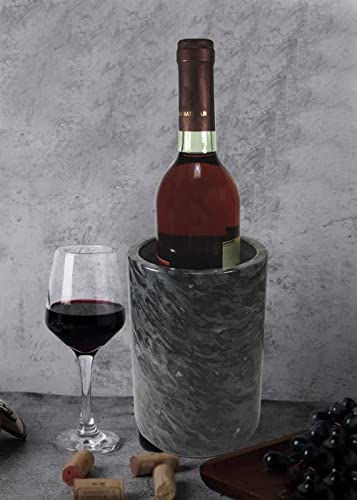 Marble Wine Cooler,Suitable for Wine Barrels or Champagne Cooler 750 ml Bottles, Ideal Gift for Wine Enthusiasts(black)