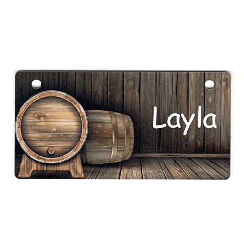 Whiskey Barrels Design Crate Tag Personalized with Your Dog's Name