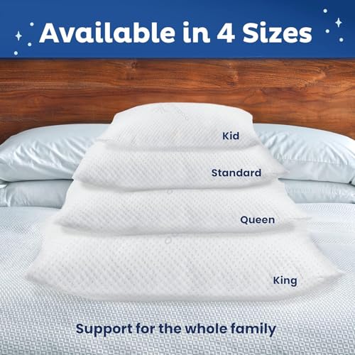 Snuggle-Pedic Shredded Memory Foam Pillow - The Original Cool Pillows for Side, Stomach & Back Sleepers - Sleep Support That Keeps Shape - College Dorm Room Essentials for Girls and Guys - King