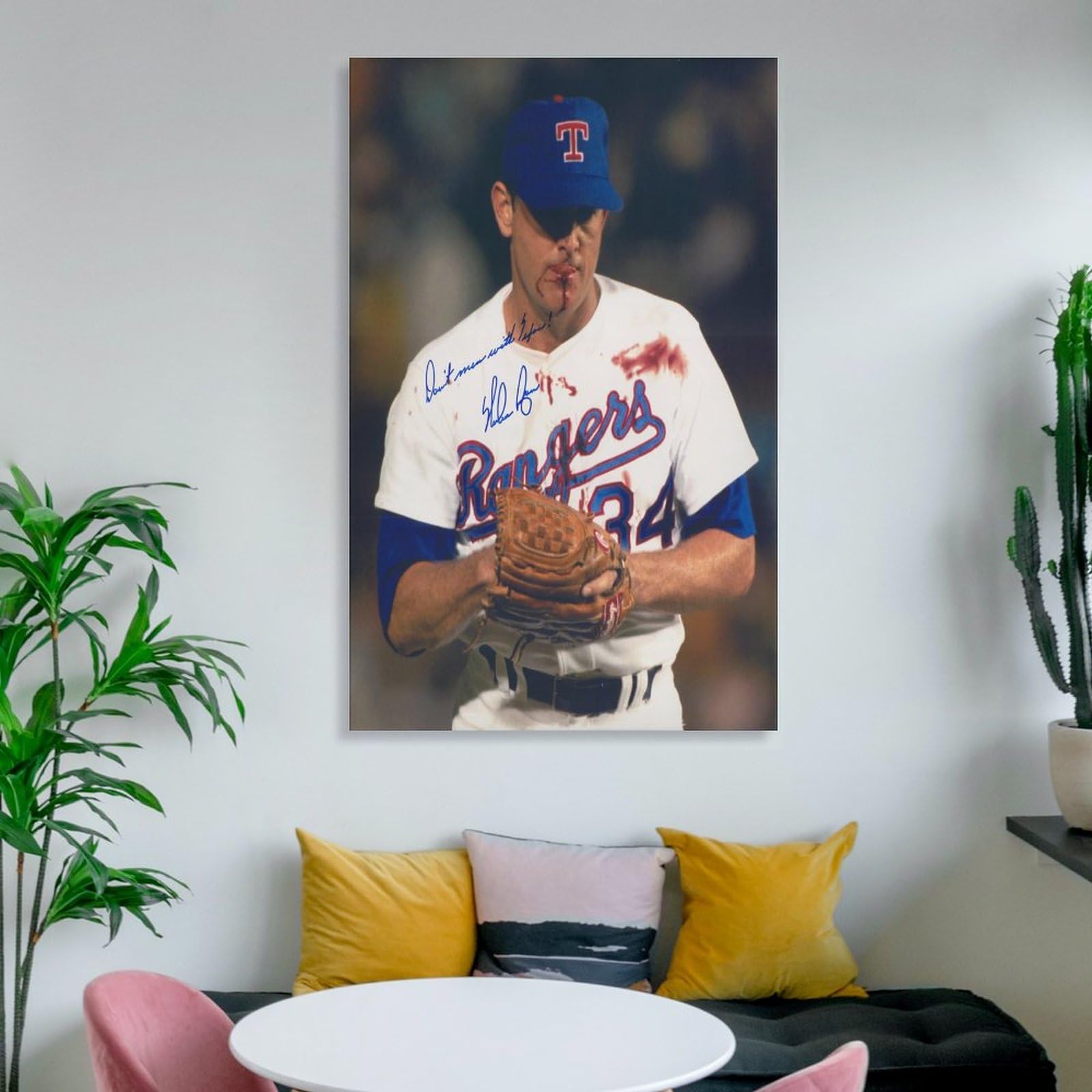 AAHARYA Nolan Ryan Poster Famous Baseball Player Canvas Print Art (5) Canvas Painting Wall Art Poster for Bedroom Living Room Decor 16x24inch(40x60cm) Frame-style