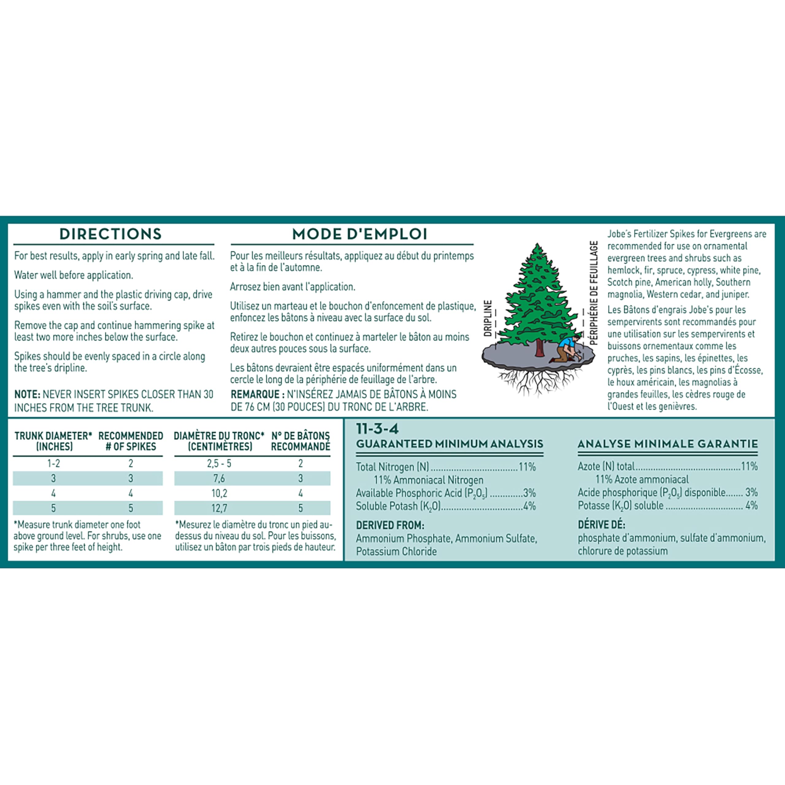 Jobe's, Fertilizer Spikes, Evergreen Tree, 15 Count, Slow Release, Cypress, Juniper, Magnolia