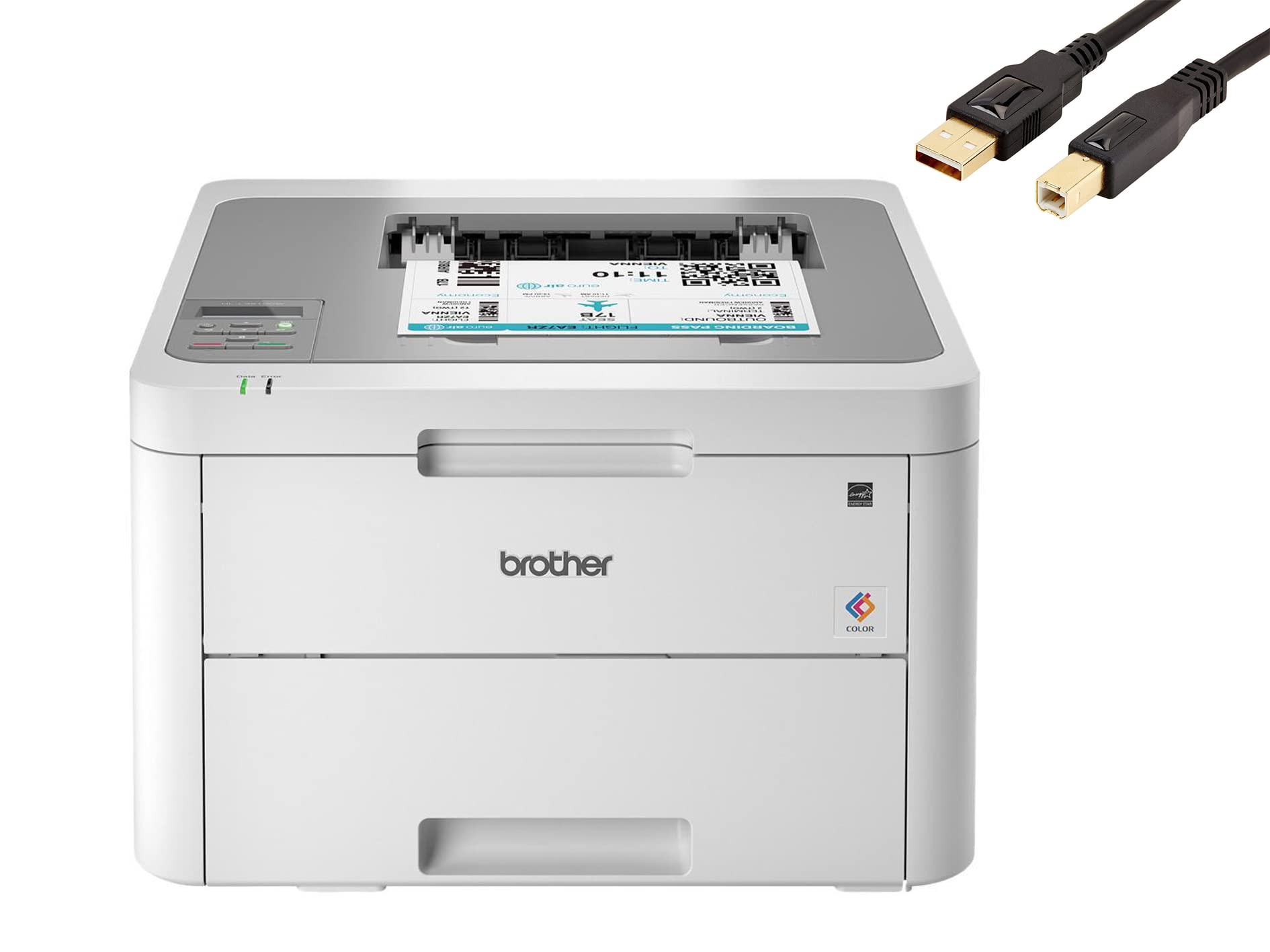 Brother HL-L32 10CW Compact Digital Color Laser Printer, 19ppm, 250-sheet, LCD, with Wireless and Mobile Device Printing, Durlyfish
