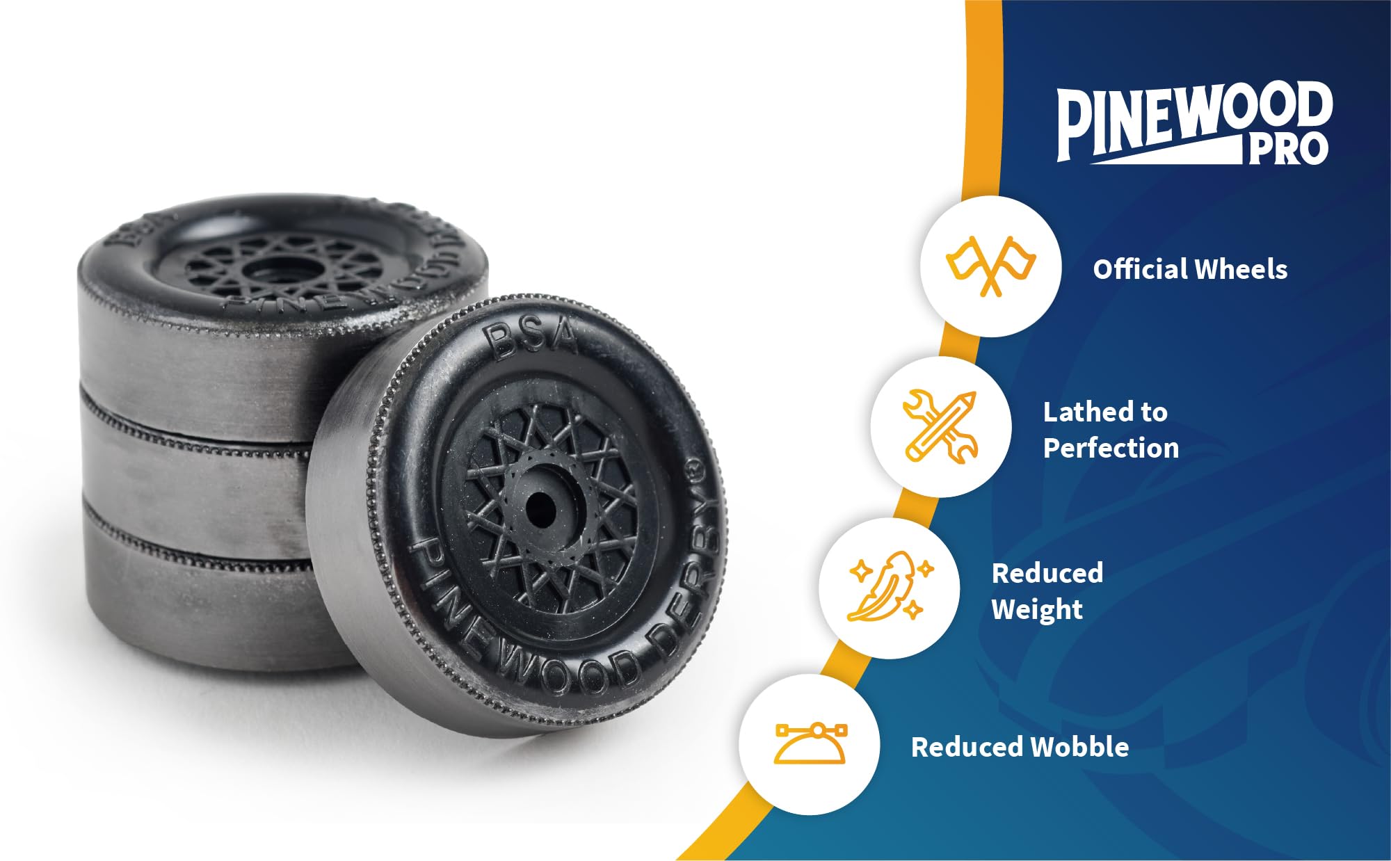 Pinewood Pro Official Derby Ultra-Lite Graphite Coated Wheels