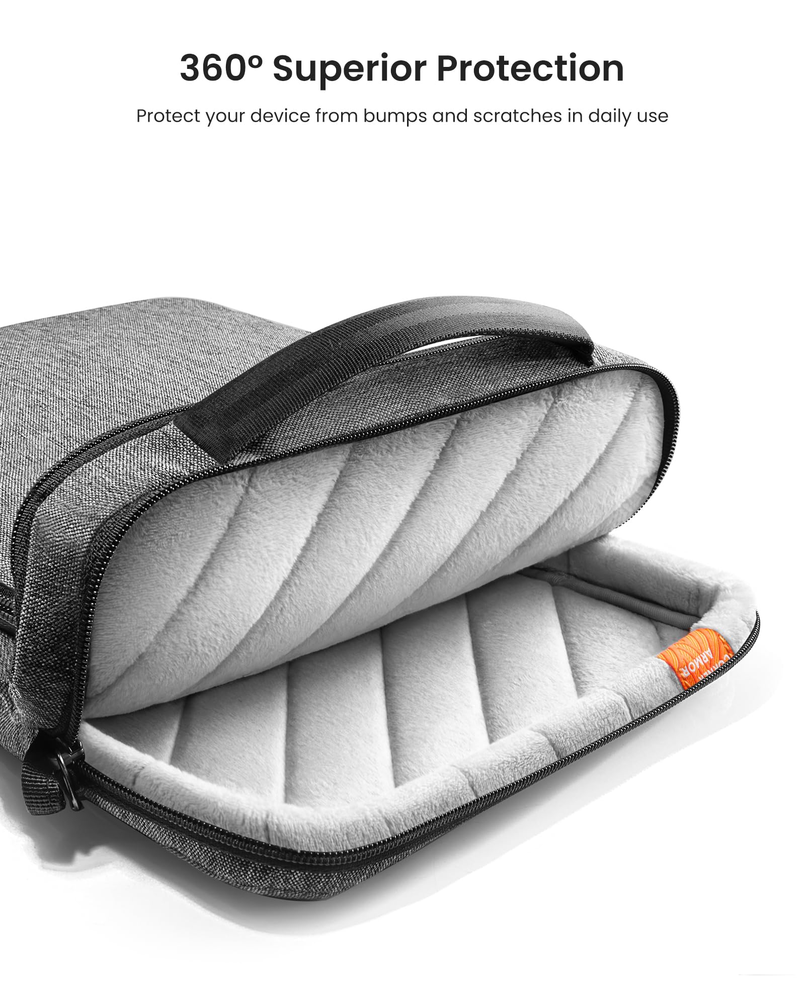 tomtoc 360 Protective Laptop Shoulder Bag for 13-14 Inch MacBook Air/Pro M4/M3/M2/M1, 13-inch iPad Pro M4/iPad Air, 13-13.8 Inch Surface Pro/Laptop, Copilot+ PC, Cordura Ballistic Nylon