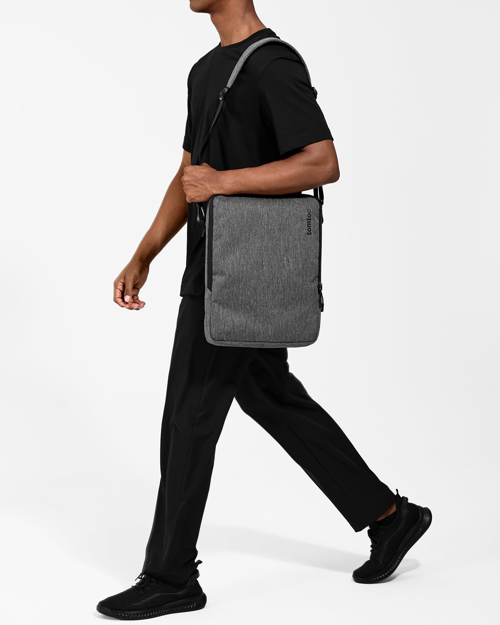 tomtoc 360 Protective Laptop Shoulder Bag for 13-14 Inch MacBook Air/Pro M4/M3/M2/M1, 13-inch iPad Pro M4/iPad Air, 13-13.8 Inch Surface Pro/Laptop, Copilot+ PC, Cordura Ballistic Nylon