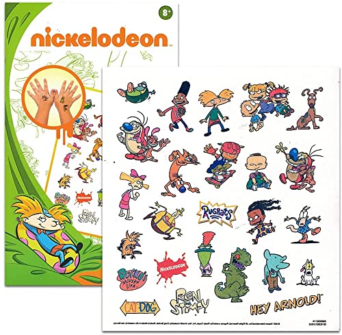 Nickelodeon Nicktoons Party Favors Bundle Pack ~ 140+ Stickers and 75 90s Nickelodeon Temporary Tattoos Featuring Rugrats, Hey Arnold, CatDog, Ren and Stimpy, And More | Retro Cartoons Party Supplies