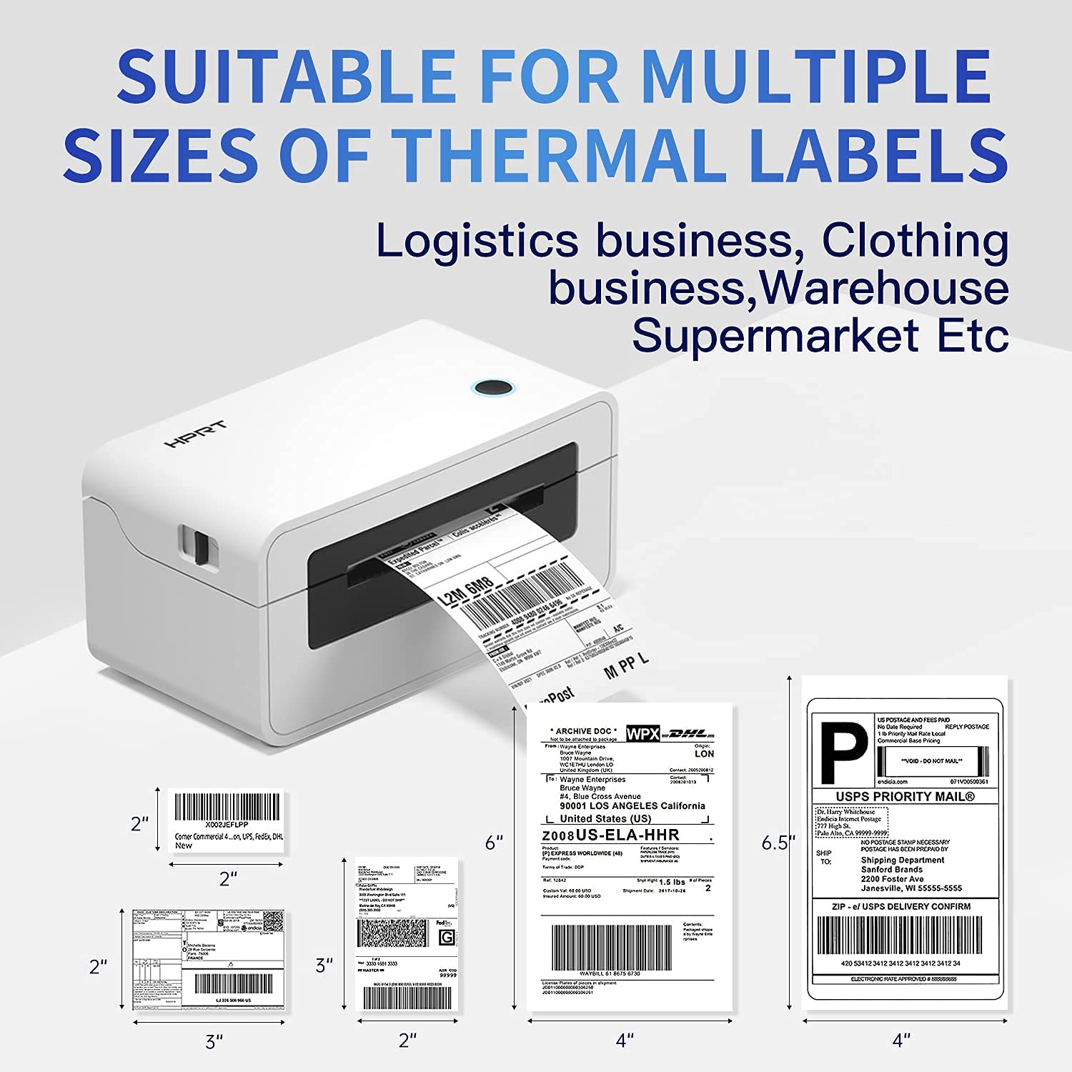 PRT Shipping Label Printer - 150mm/s 4x6 Desktop Thermal Label Printer for Shipping Packages, Small Business, USPS, FedEx, Shopify, Etsy, Amazon, Ebay