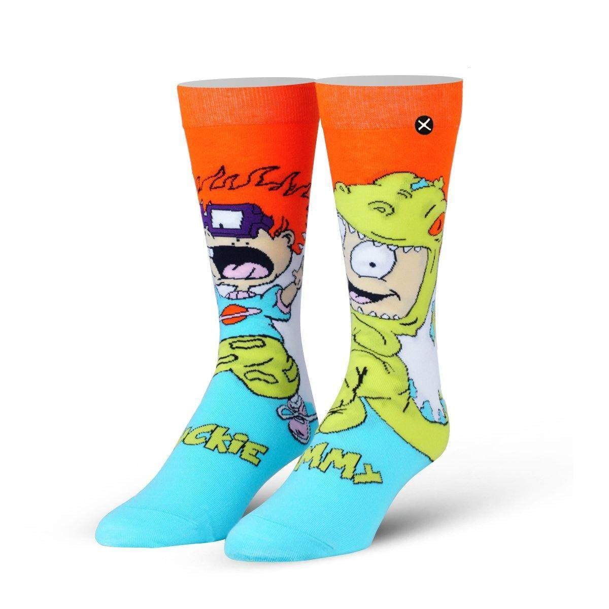 Odd Sox, Nickelodeon Rugrats Crew Socks, Tommy & Chuckie Reptar, Novelty Prints