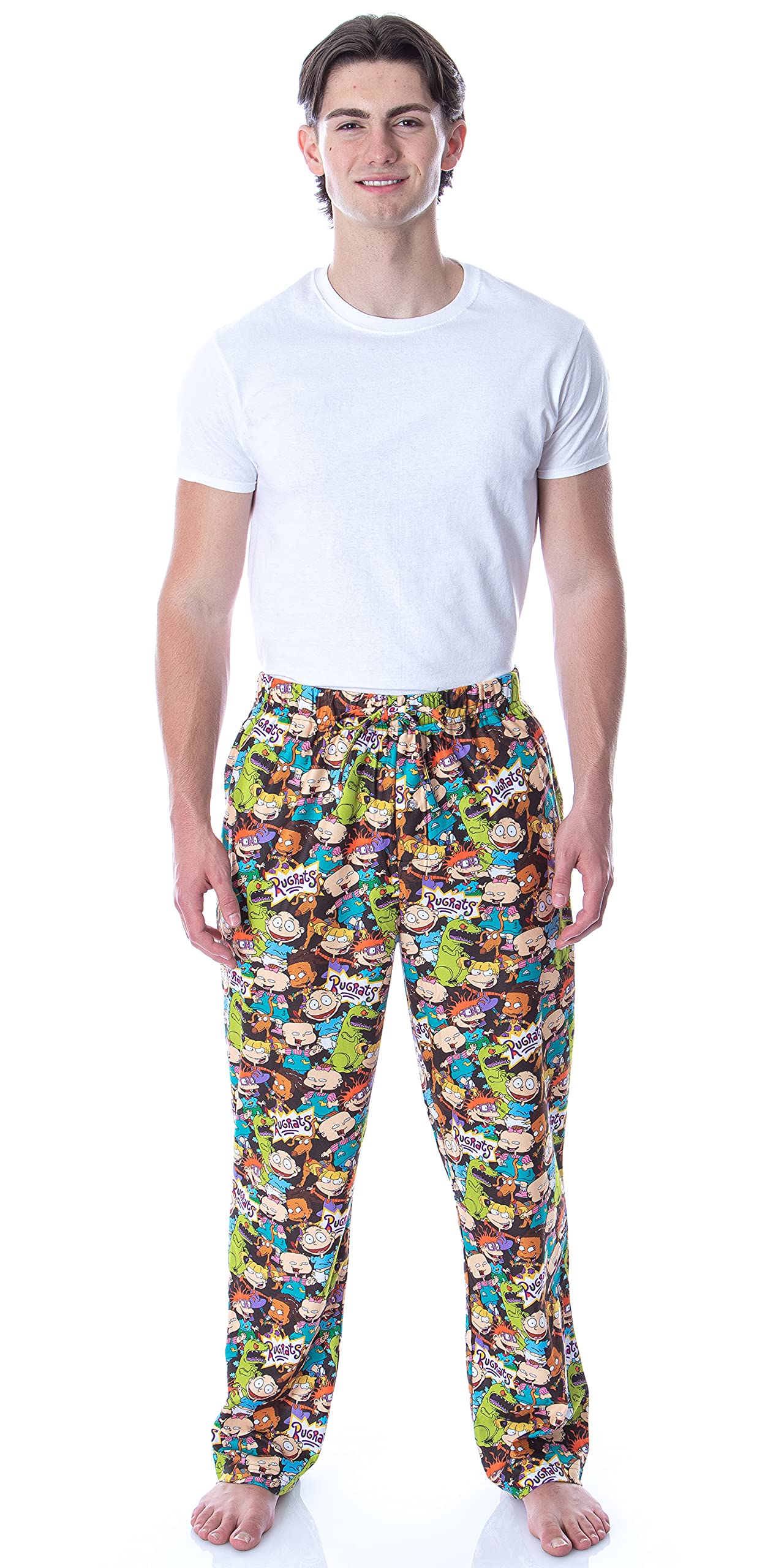 Nickelodeon Men's Rugrats Character Mashup Adult Loungewear Sleep Bottoms Pajama Pants (Large) Multi