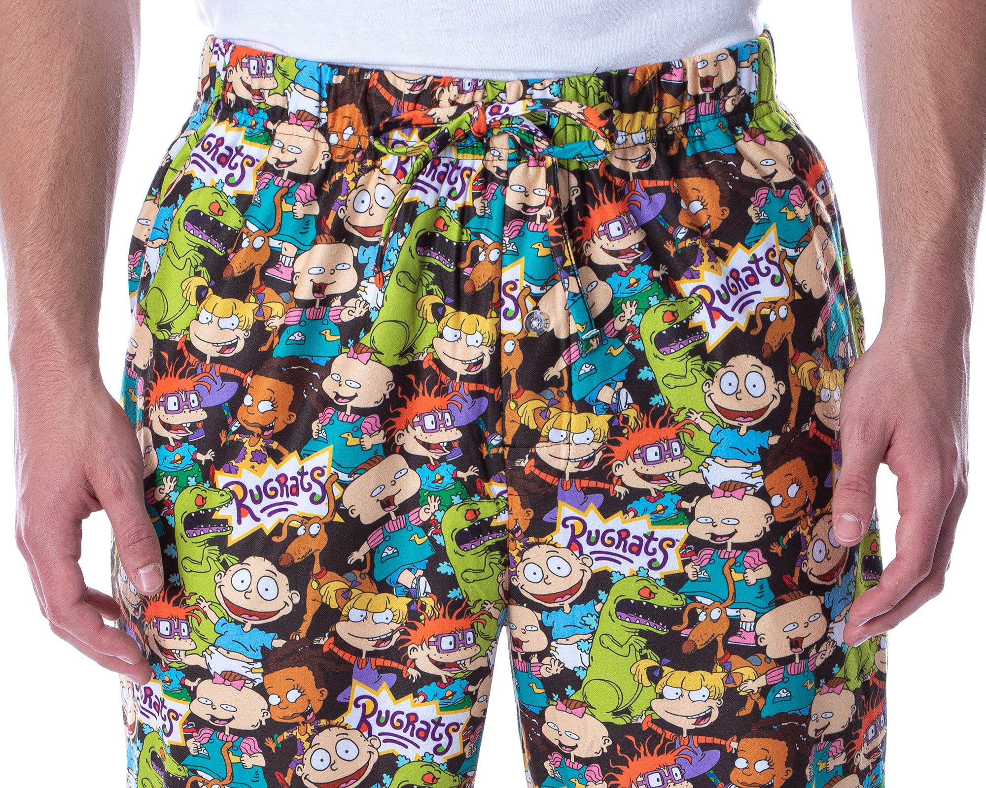 Nickelodeon Men's Rugrats Character Mashup Adult Loungewear Sleep Bottoms Pajama Pants (Large) Multi