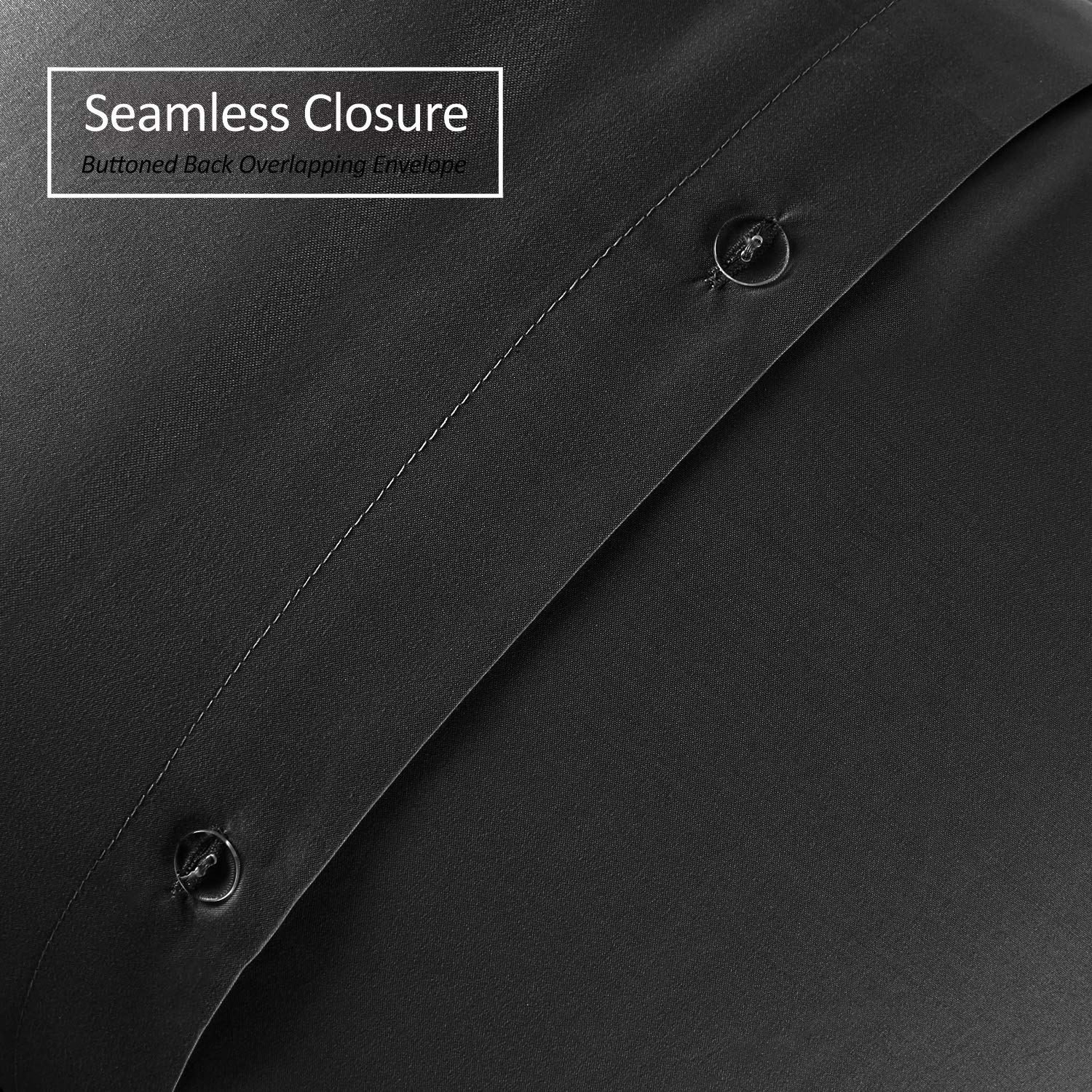 Nestl Soft Pillow Shams Set of 2 - Double Brushed Microfiber Pillow Covers - Hotel Style Premium Bed Pillow Cases, with 1.5” Decorative Flange, King 20"x36" - Black