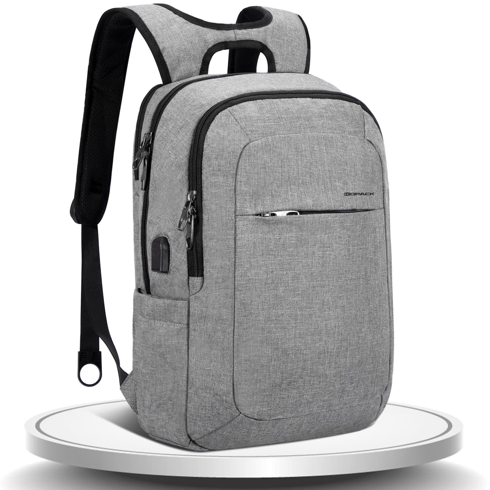 KOPACK Laptop Backpack, 15.6 Inch Slim Anti-Theft Laptop Backpack with USB Charging Port, Functional Travel Business College Commute Backpack, with Multiple Compartments for Men Women High Schoolers