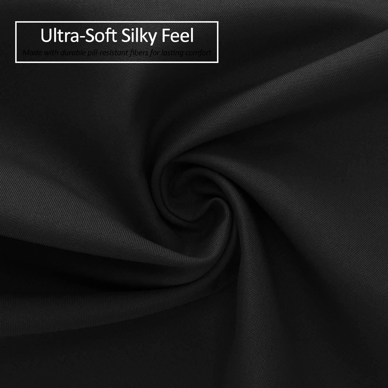 Nestl Soft Pillow Shams Set of 2 - Double Brushed Microfiber Pillow Covers - Hotel Style Premium Bed Pillow Cases, with 1.5” Decorative Flange, King 20"x36" - Black