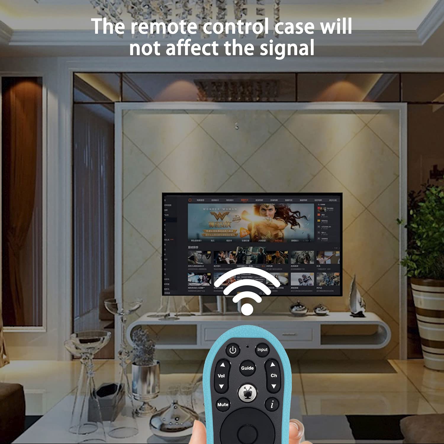 TiVo Stream 4K Remote Case - Silicone, Shockproof, Washable, Glow in Dark Blue