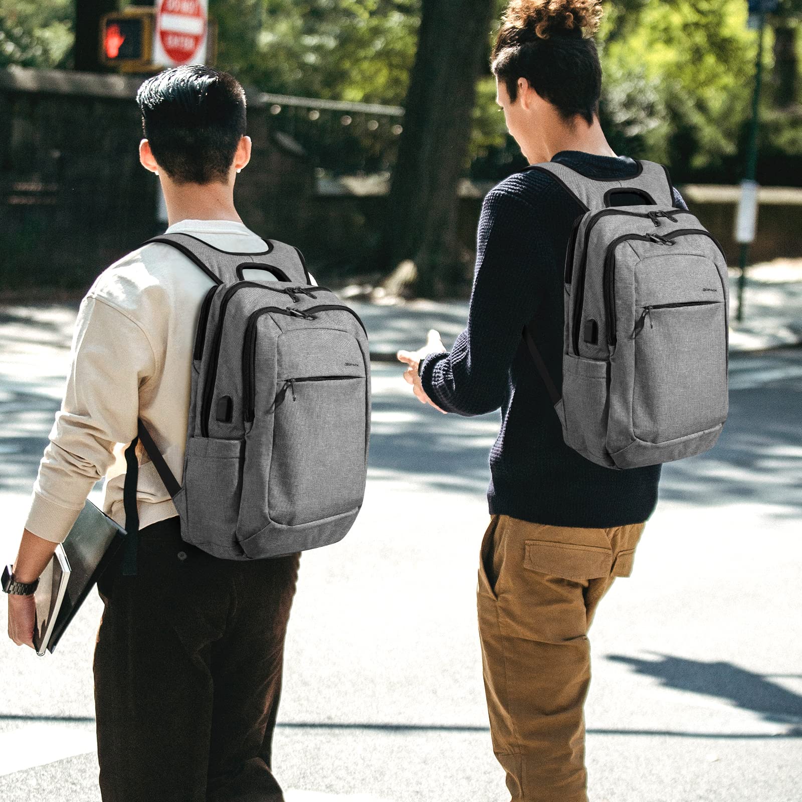 KOPACK Laptop Backpack, 15.6 Inch Slim Anti-Theft Laptop Backpack with USB Charging Port, Functional Travel Business College Commute Backpack, with Multiple Compartments for Men Women High Schoolers
