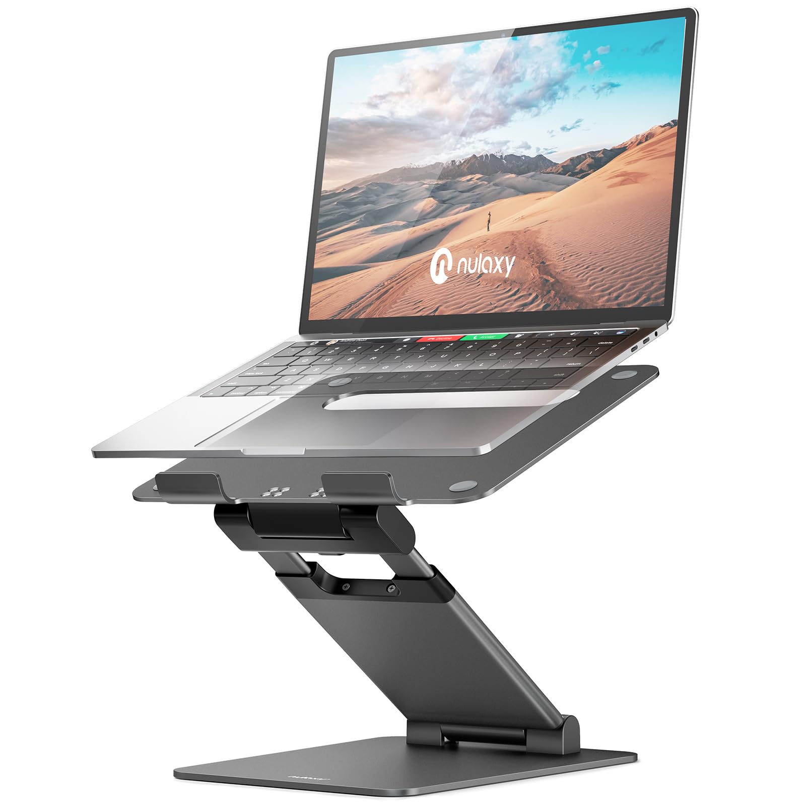 Nulaxy Laptop Stand for Desk, Ergonomic Sit to Stand Laptop Holder Convertor, Adjustable Height from 1.18" to 21", Supports up to 22lbs, Compatible with MacBook, All Laptops Computer Tablets 10-17"