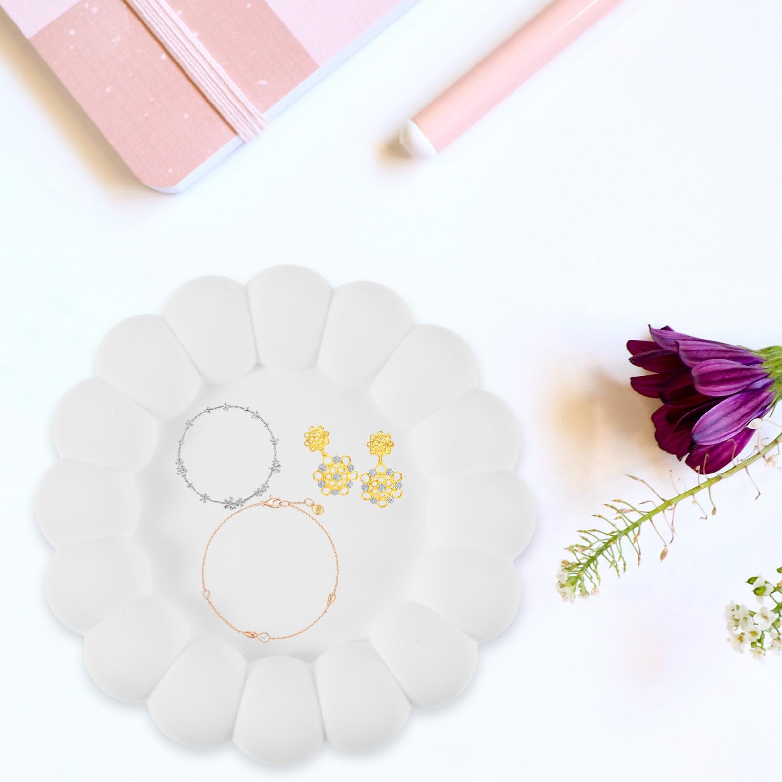 Alipis sunflower jewelry tray jewelry plate perfume ring dining table birthday present nightstand tray jewelry storage tray Storage Box bedside table jewelry tray desk