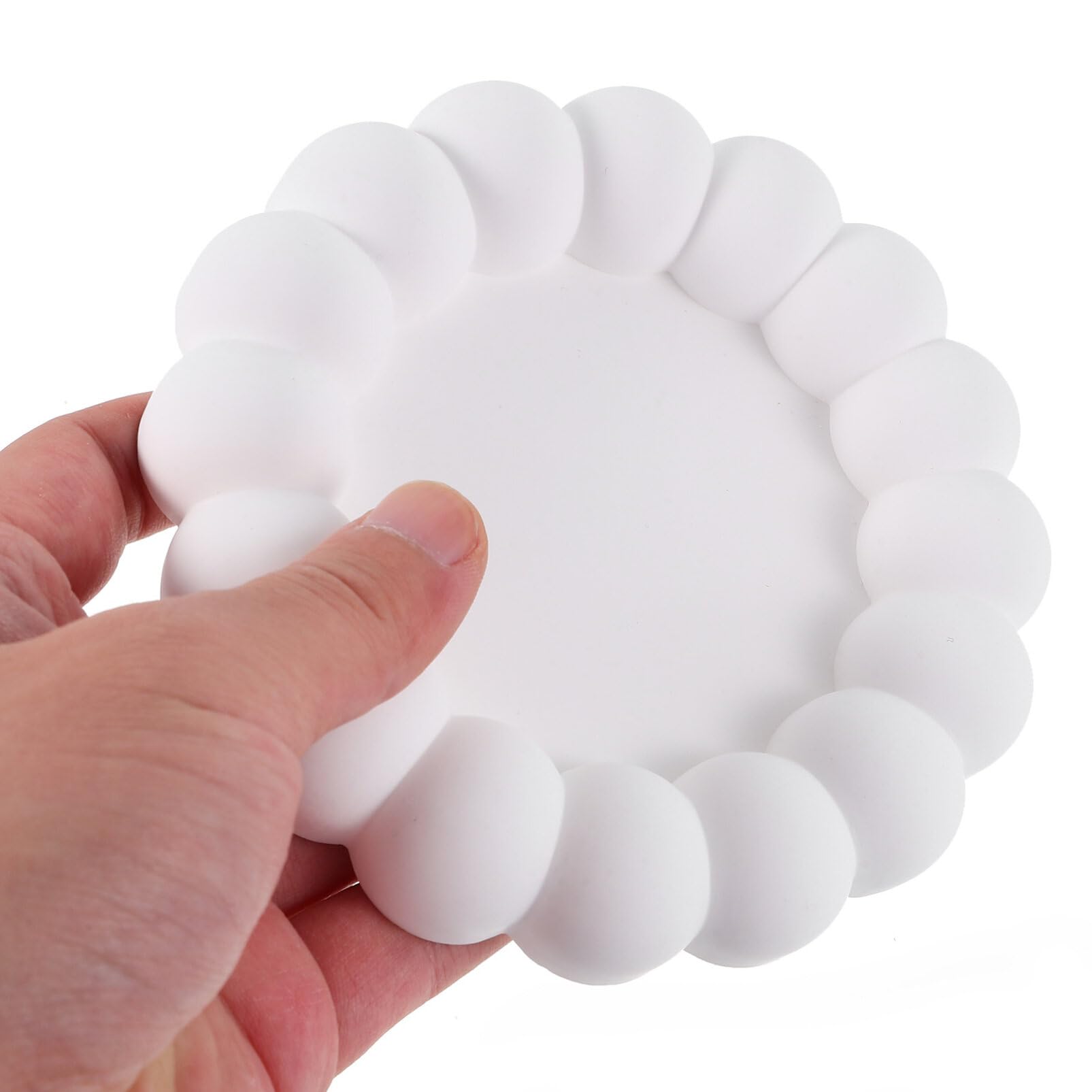 Round Tray Nail Decorations for Nail Art Dining Table Decor Jewelry Tray Home Decor Desk Tray Round Serving Tray Trinket Dish Earrings Holder Wedding White Earring Holder Plaster