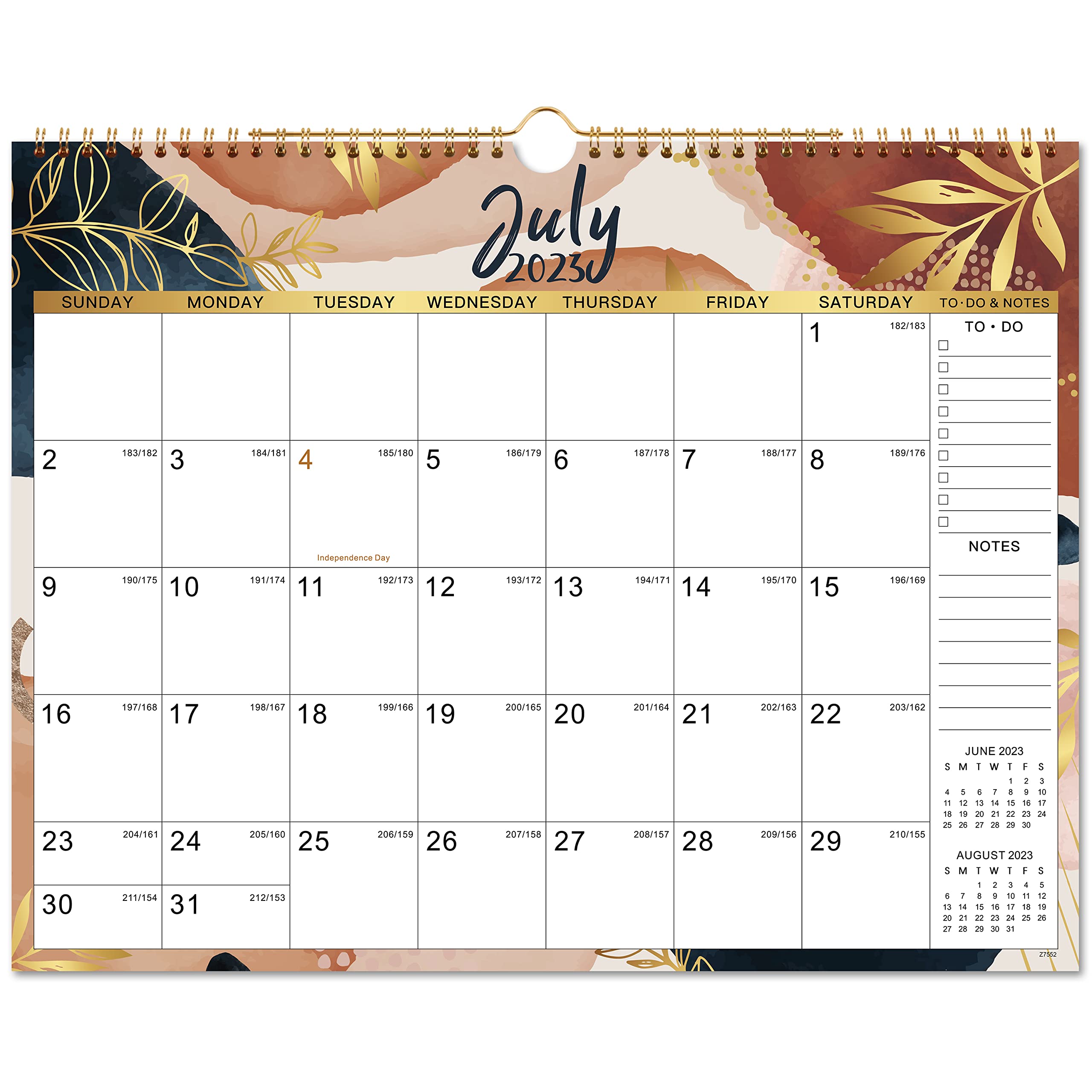 2023-2024 Calendar - July 2023 - Dec 2024, 11.6'' × 14.8'', Monthly Calendar 2023-2024, Spiral Bound, Hanging Hook, Premium Paper, Large Grids, Julian Dates