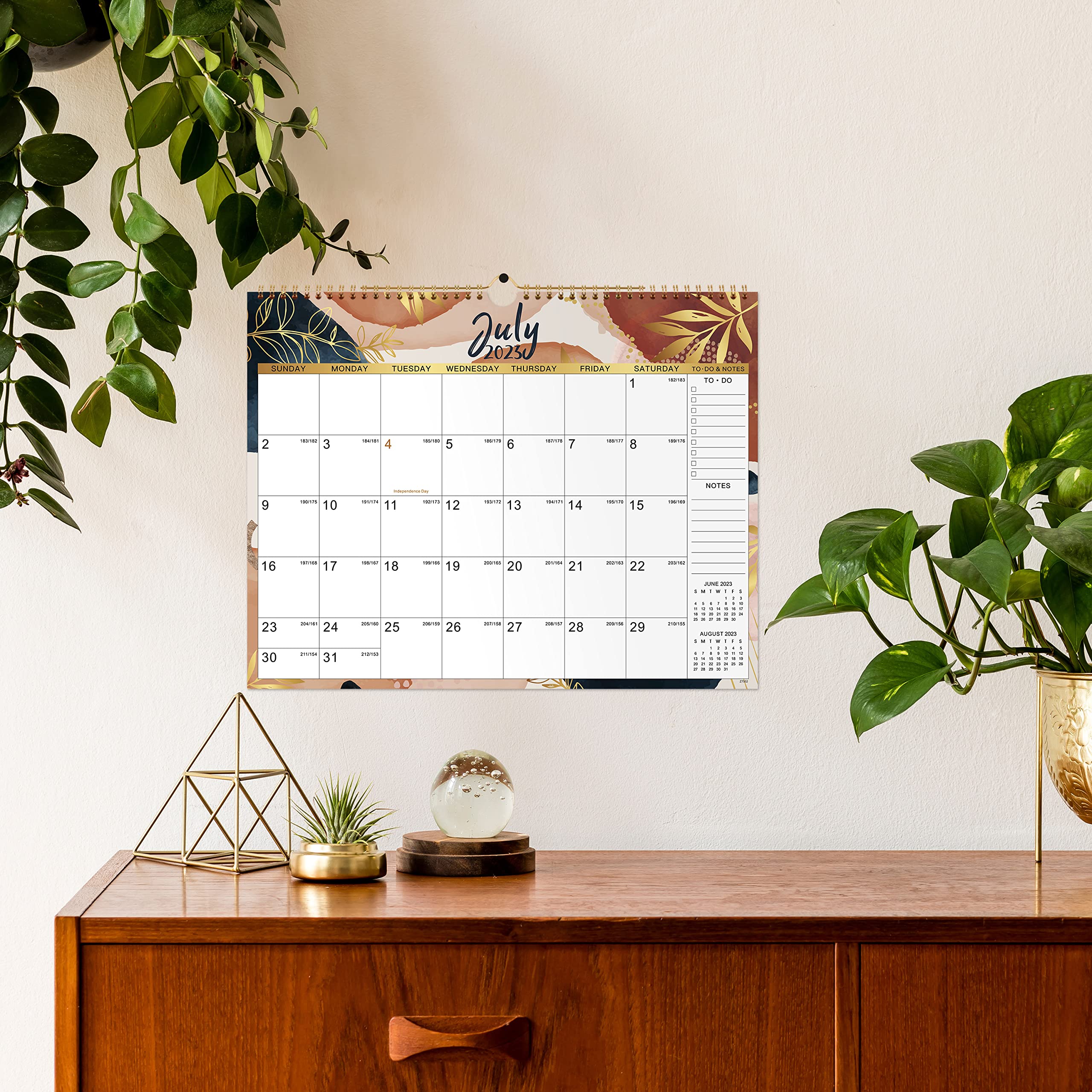 2023-2024 Calendar - July 2023 - Dec 2024, 11.6'' × 14.8'', Monthly Calendar 2023-2024, Spiral Bound, Hanging Hook, Premium Paper, Large Grids, Julian Dates