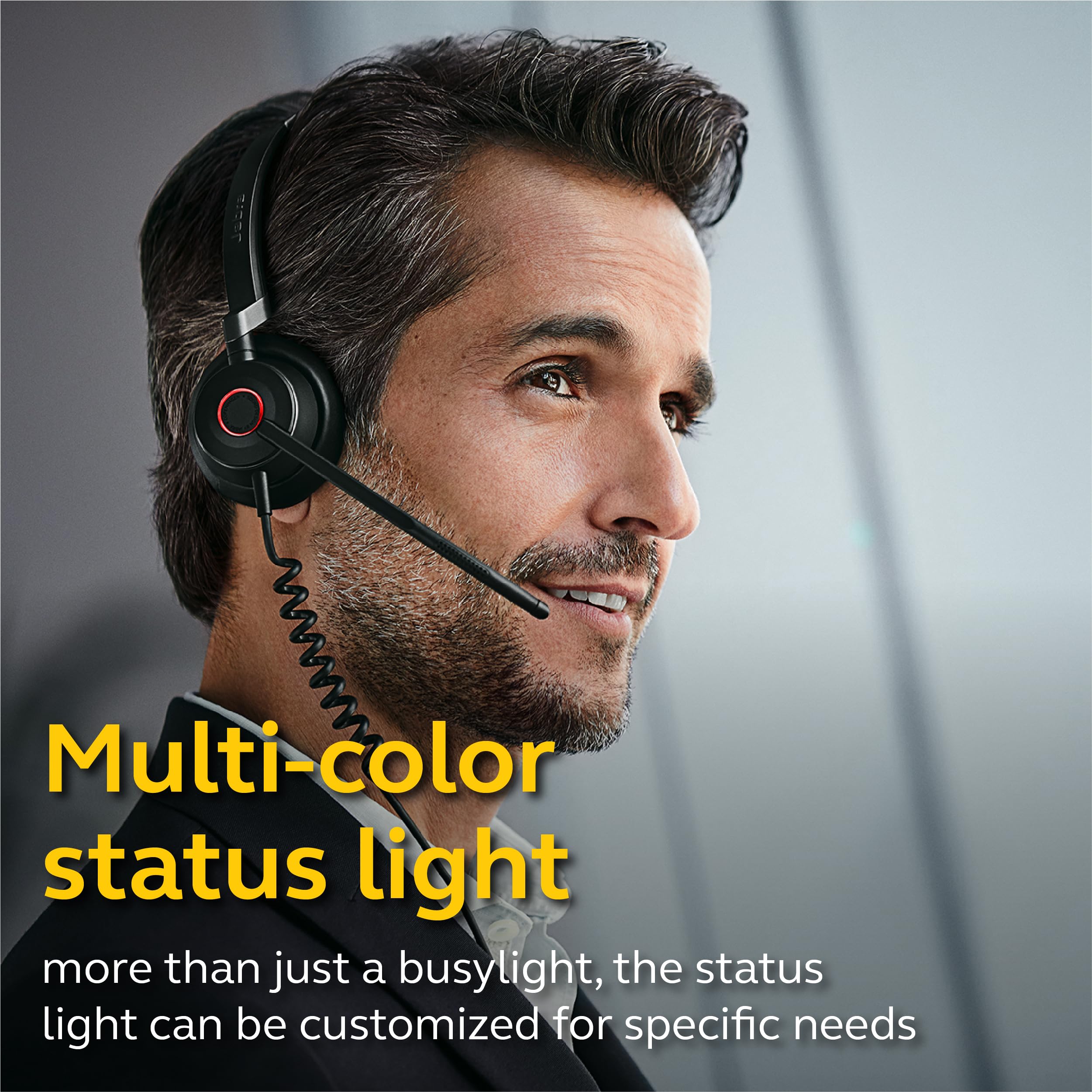 Jabra Engage 50 Wired Headset, Stereo β Telephone Headset with 3-Microphone System, Blocks Out Background Noise for Increased Agent Focus, Call Center Headset Features Enhanced Hearing Protection