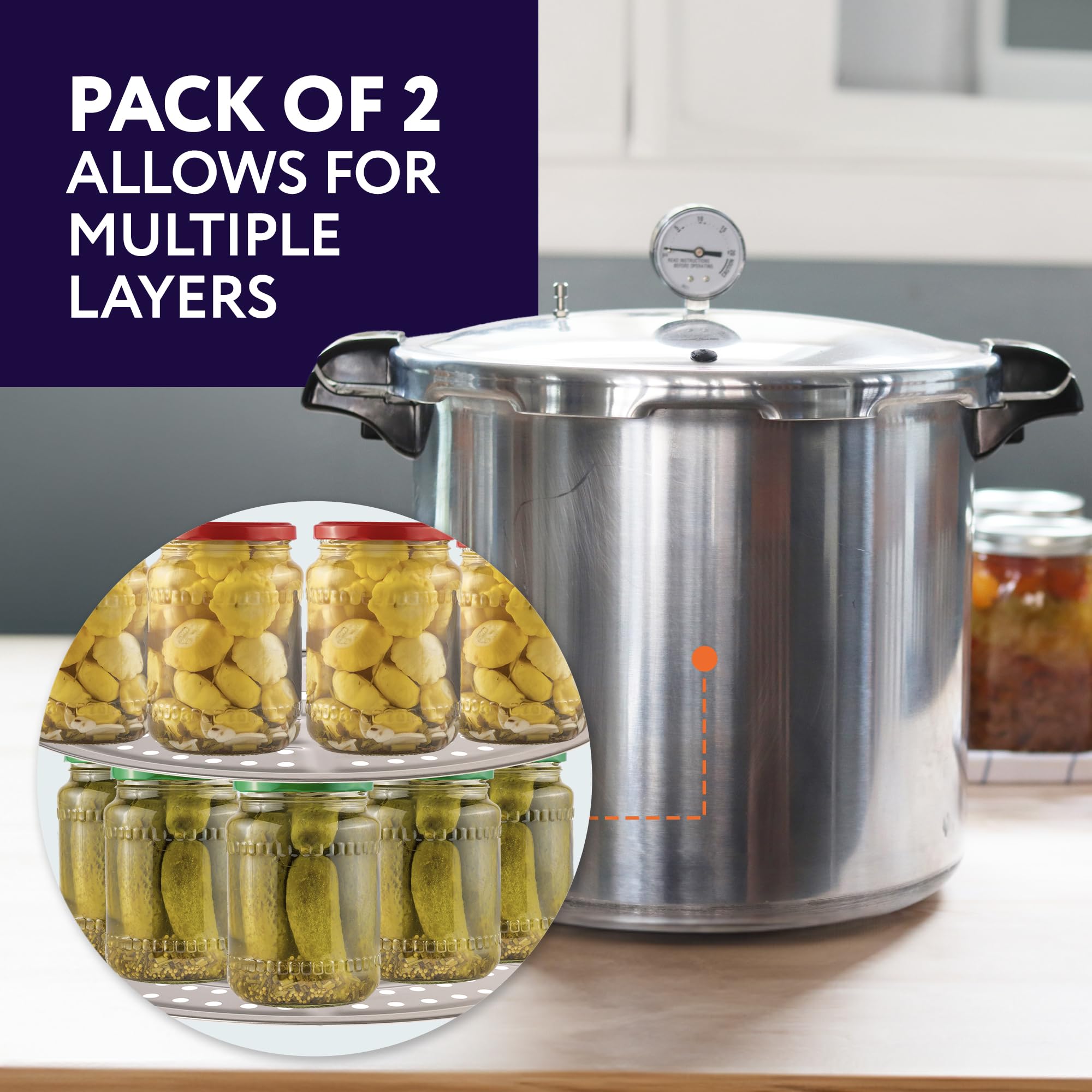 Impresa Products 2-Pack Pressure Canner Rack / Canning Rack for Pressure Cooker - Stainless Steel - Compatible with Presto, All American Pressure Canner and More, 11-Inch (28cm)