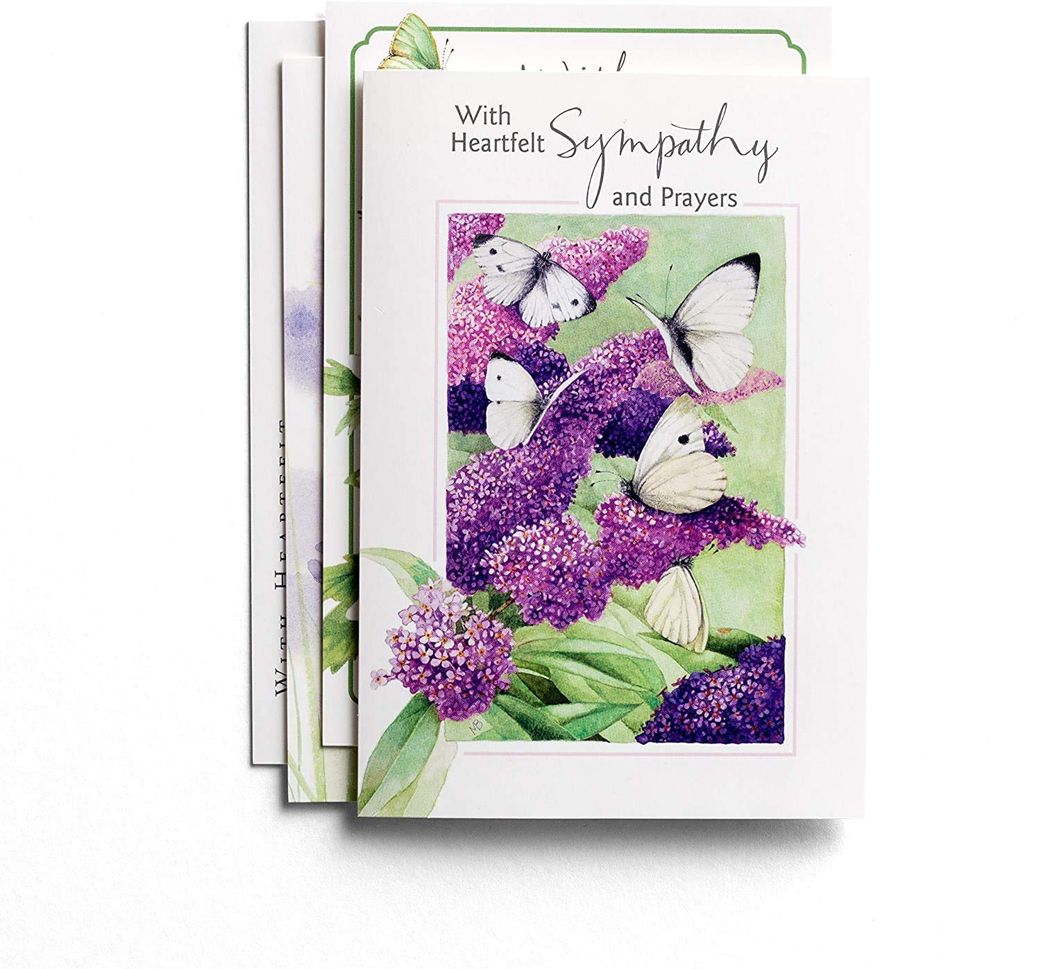 DaySpring - With Heartfelt Sympathy and Prayers - Nature's Blessings By Marjolein Bastin - 4 Design Assortment with Scripture - 12 Boxed Cards & Envelopes (J3355)