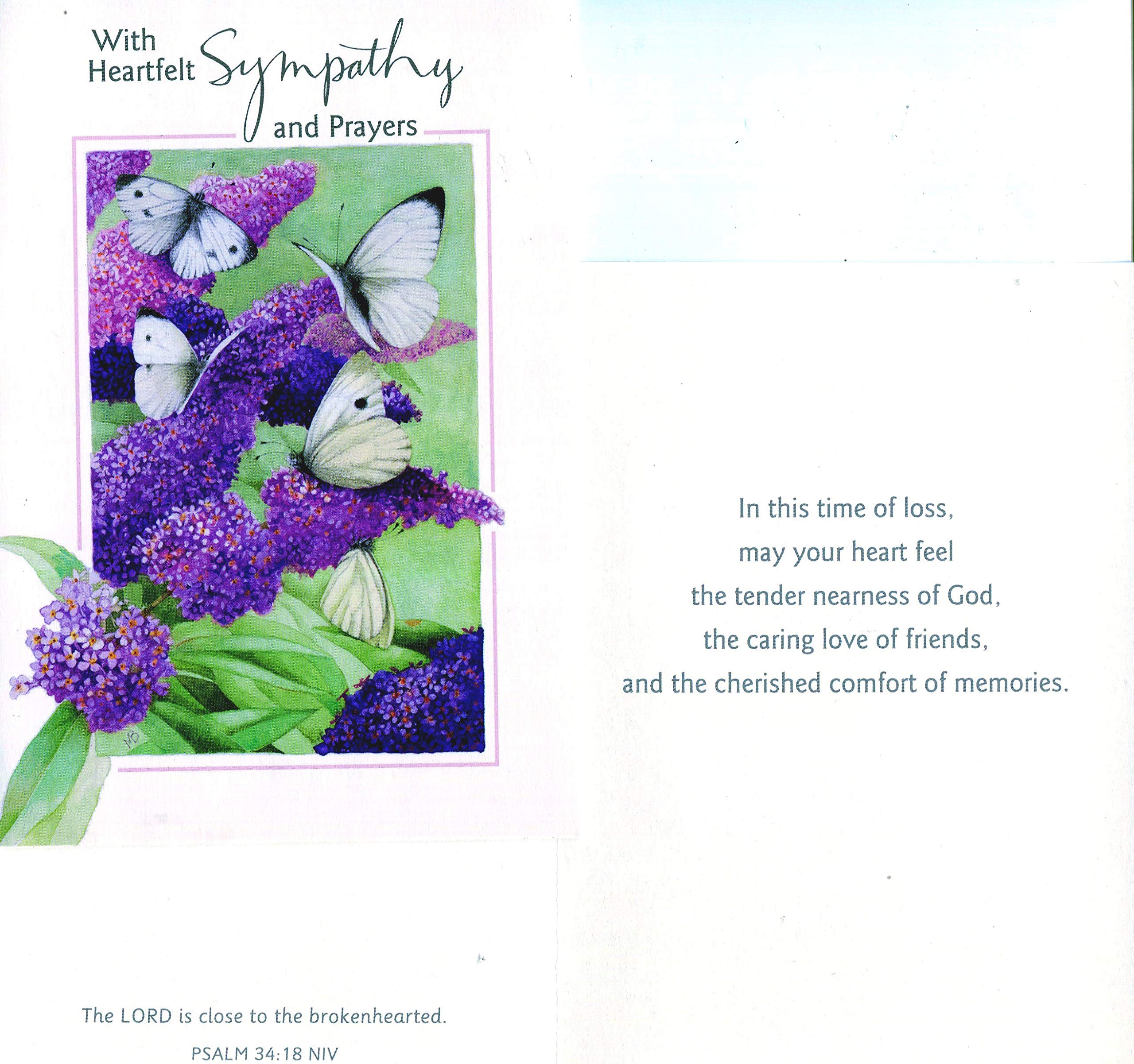 DaySpring - With Heartfelt Sympathy and Prayers - Nature's Blessings By Marjolein Bastin - 4 Design Assortment with Scripture - 12 Boxed Cards & Envelopes (J3355)