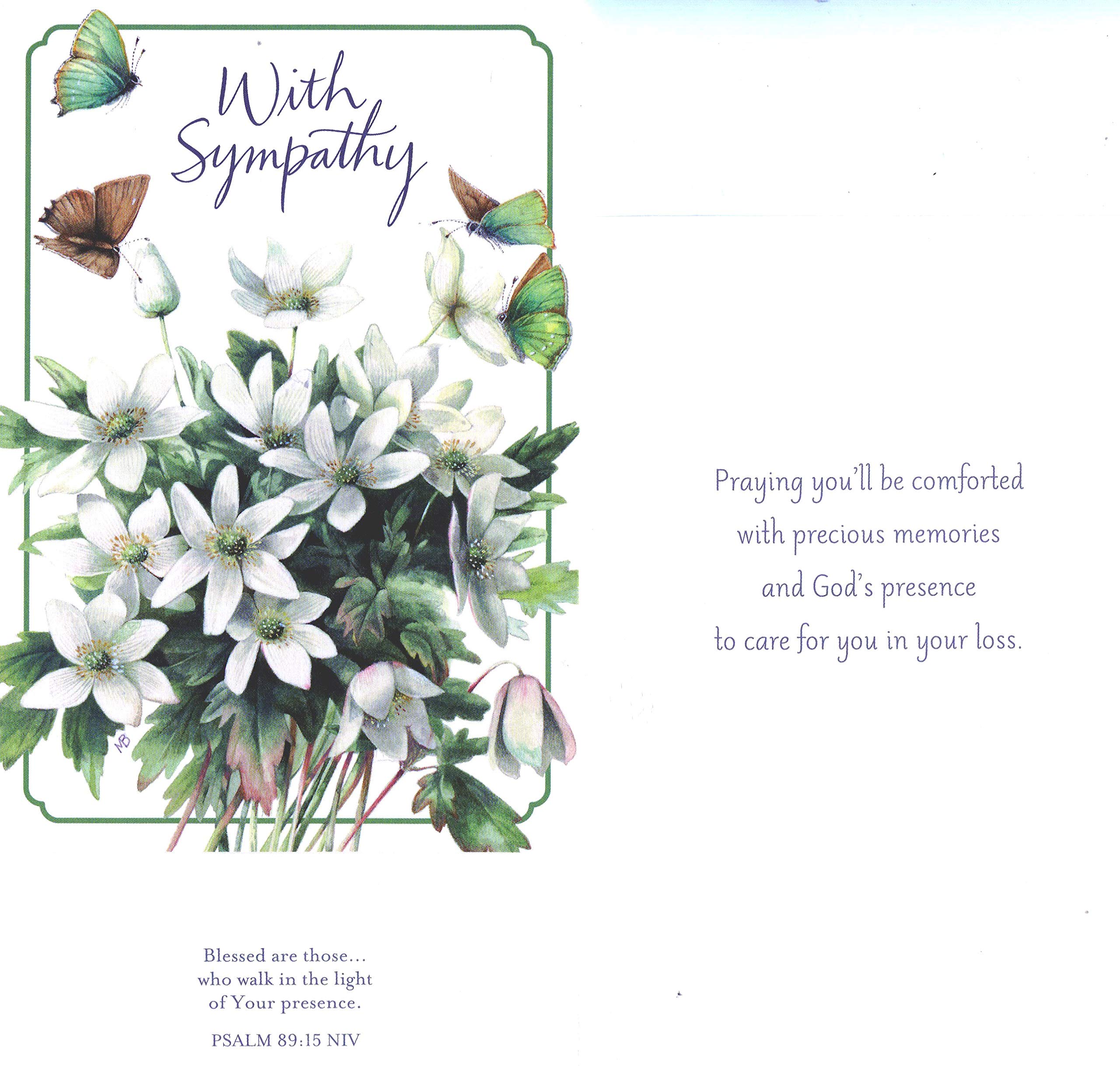 DaySpring - With Heartfelt Sympathy and Prayers - Nature's Blessings By Marjolein Bastin - 4 Design Assortment with Scripture - 12 Boxed Cards & Envelopes (J3355)