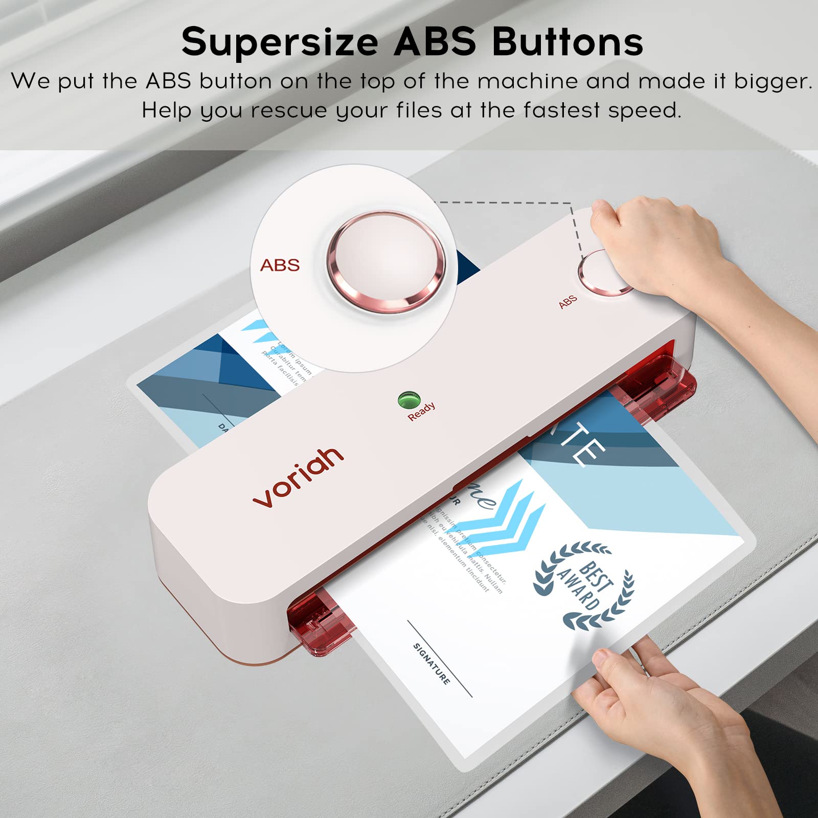 Laminator, Voriah 9 Inch Thermal Laminator Machine, 3 Mins Quick Warm Up Laminating Machine with Paper Cutter, Corner Rounder, 5 Laminating Sheets for Office School Home Use (Upgraded Version)