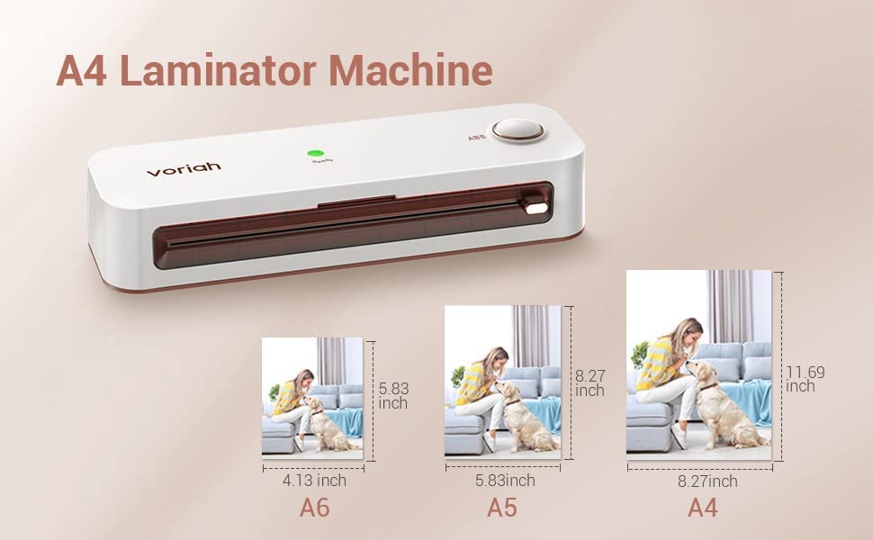 Laminator, Voriah 9 Inch Thermal Laminator Machine, 3 Mins Quick Warm Up Laminating Machine with Paper Cutter, Corner Rounder, 5 Laminating Sheets for Office School Home Use (Upgraded Version)