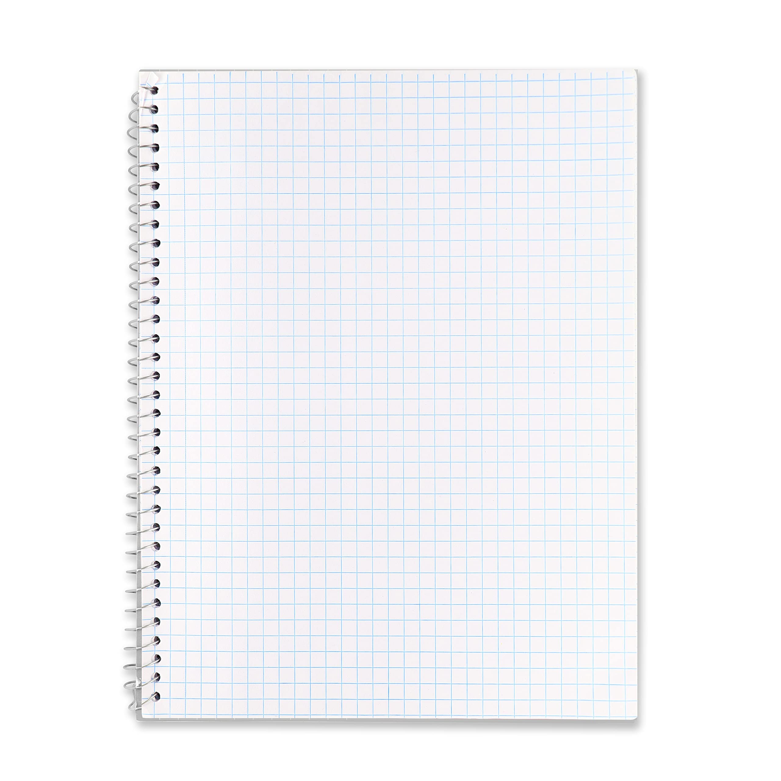 Graph Paper Notebook Quad Ruled Spiral Grid Notebook PACK Of 4 White Paper 100 Sheets Assorted Colors Wire Bound Graphing Books - by Emraw