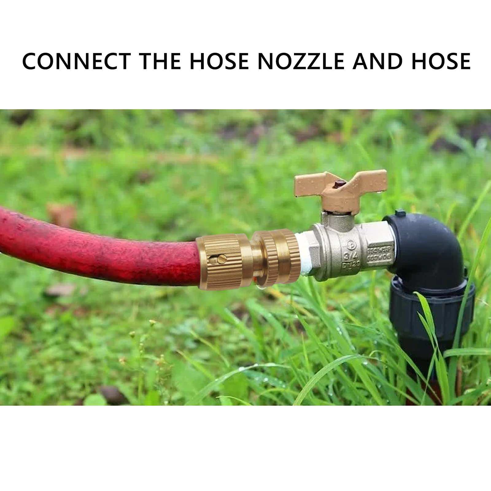 LYFJXX Garden Hose Connector, 1 pc 3/4 Inch 90 Degree Elbow Connector + 1 pc 3/4 Inch Hose Quick Connector