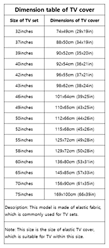 YIJIAFEIFEI LCD TV Dust Cover with Elastic Edge, Breathable TV Cover Dust Proof for Flatscreen, Soft Polyester Fiber Cover for Tv(Size:40 inches)