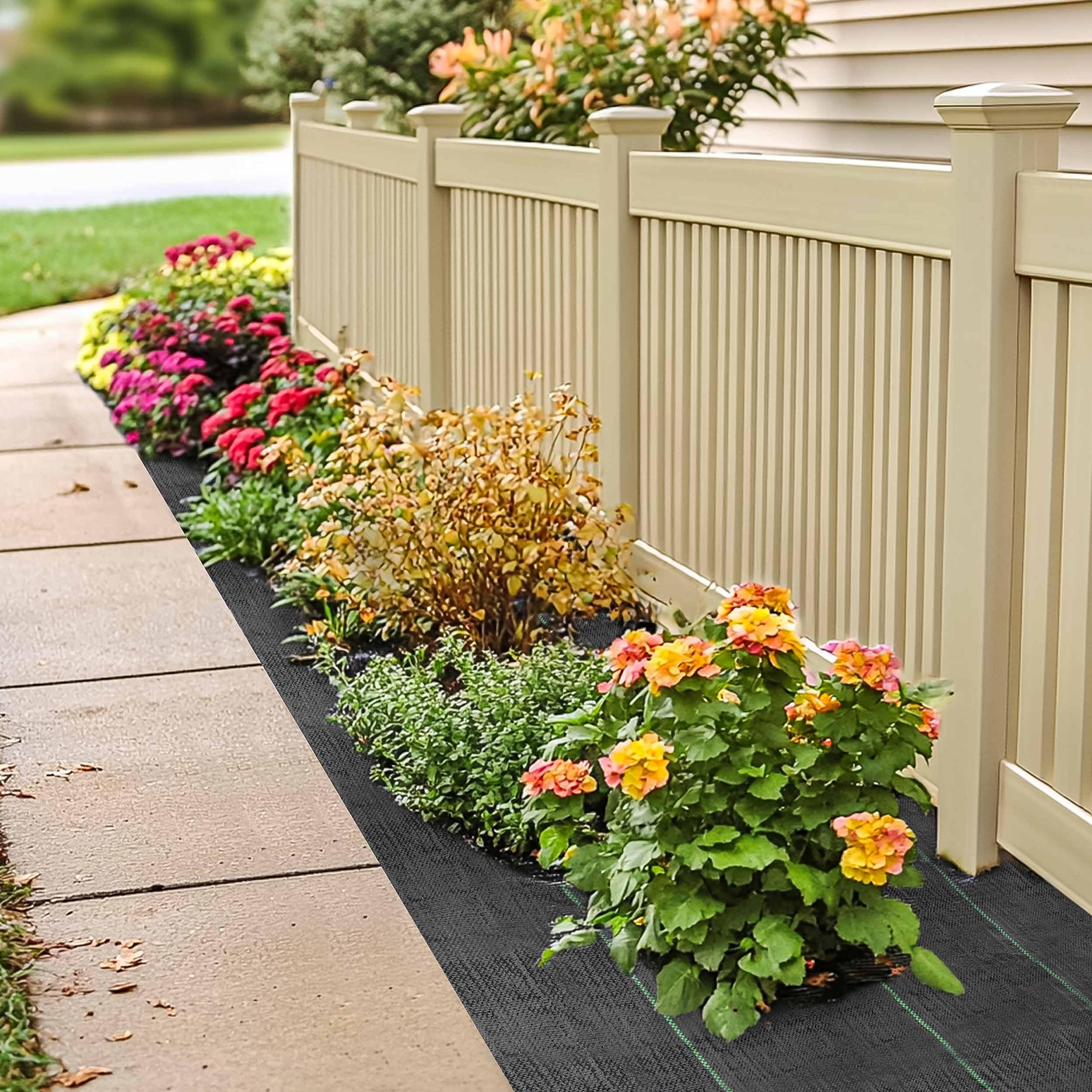 GRASSCLUB 4ft x 50ft Weed Barrier Landscape Fabric Heavy Duty Premium Weed Control Fabric Durable & Eco-Friendly Weed Block Gardening Mat Landscaping Fabric
