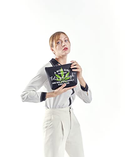 ZJXHPO Funny Marijuana Weed Leaf Makeup Cosmetic Bag Let's Get High Makeup Bag Weed Gift 420 Gift (BL Let's get high)