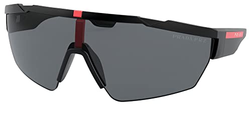 Prada PS 03XS Black Rubber/Grey Polarized One Size