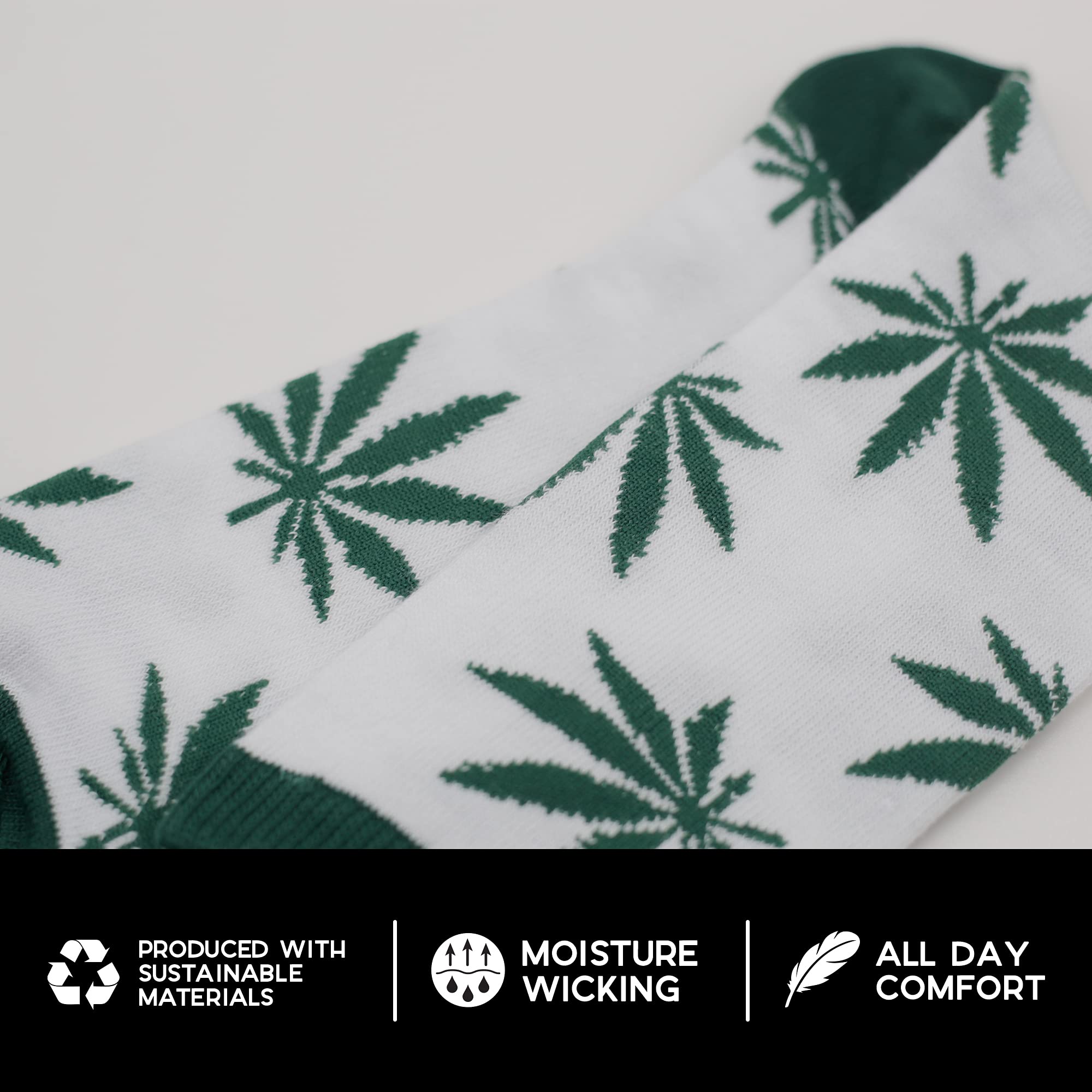 Socktastic Mens Weed - 2 Pack Of Funny Novelty Socks, Casual Crew Fits Shoe Size 8-13, Weed, Large US