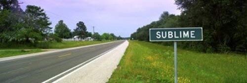 Road passing through a field Sublime Lavaca County Texas USA Poster Print (18 x 6)