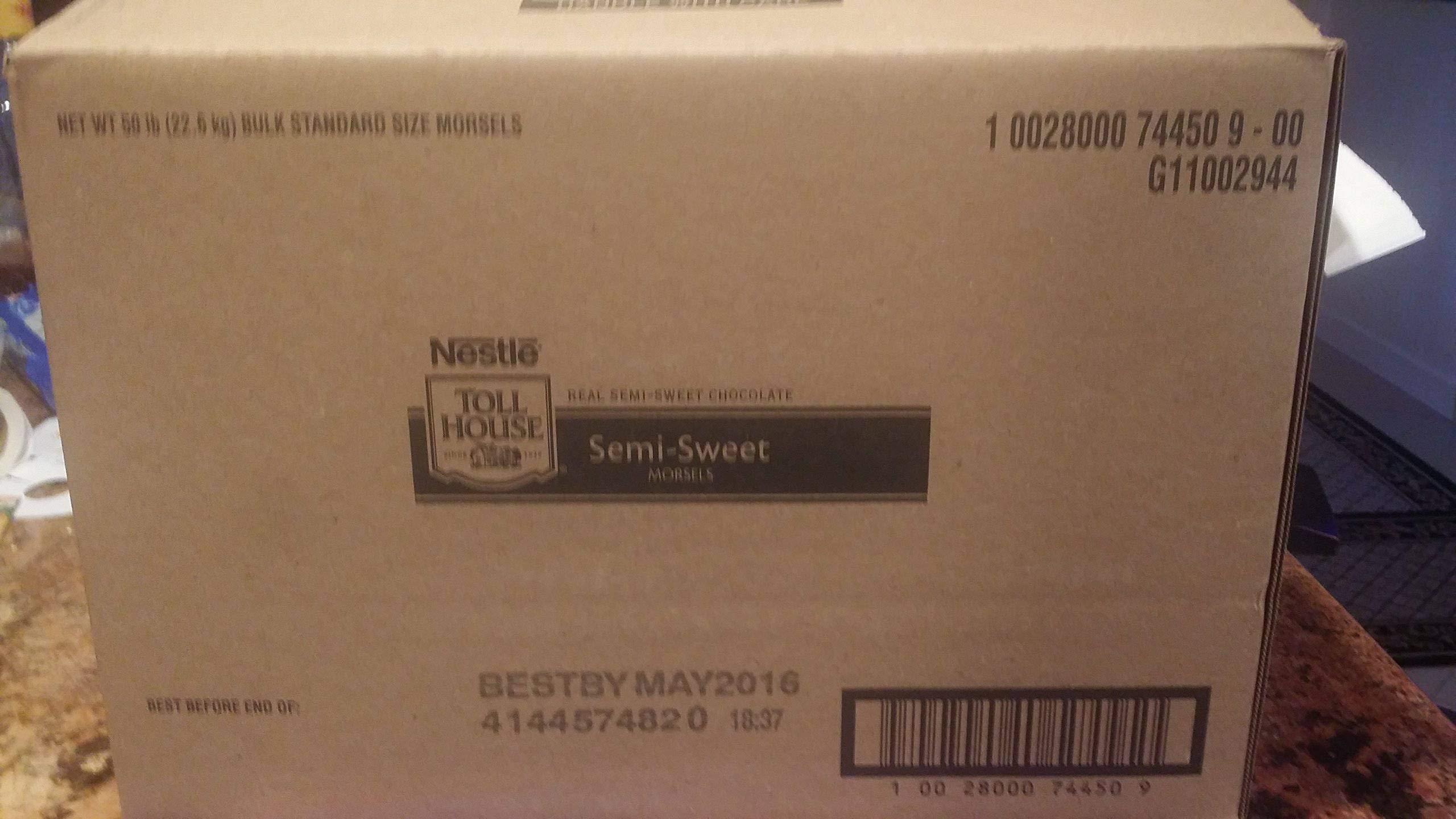 Nestle Toll House Semi Sweet Chocolate Chips, 50 Pound -- 1 each.