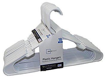 MAINSTAYS Standard Plastic Hangers, White. 36 Hangers