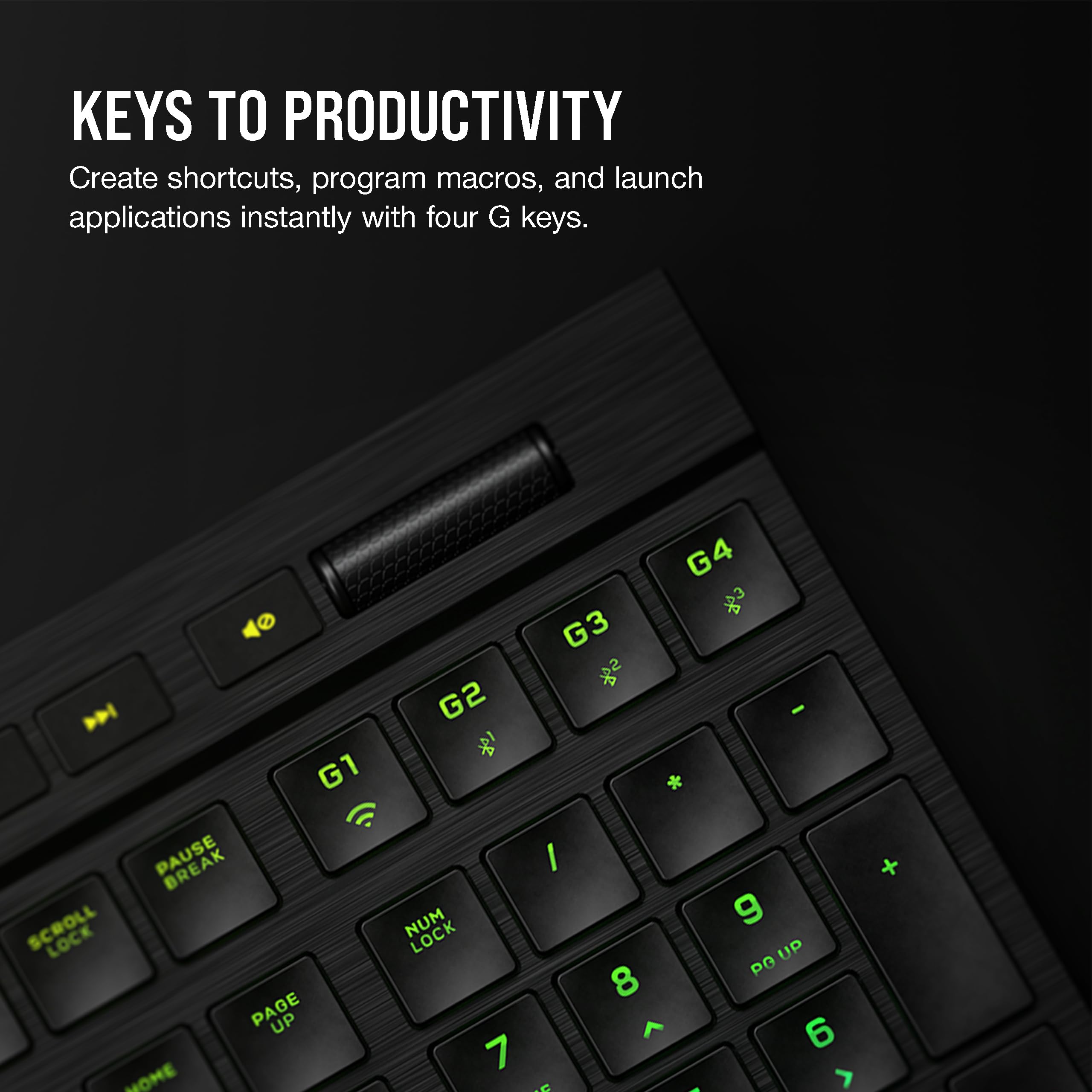 Corsair K100 AIR Wireless RGB Mechanical Gaming Keyboard - Ultra-Thin, Sub-1ms Slipstream , Low-Latency Bluetooth, Cherry MX Ultra Low Profile Keyswitches - NA Layout, QWERTY - Black