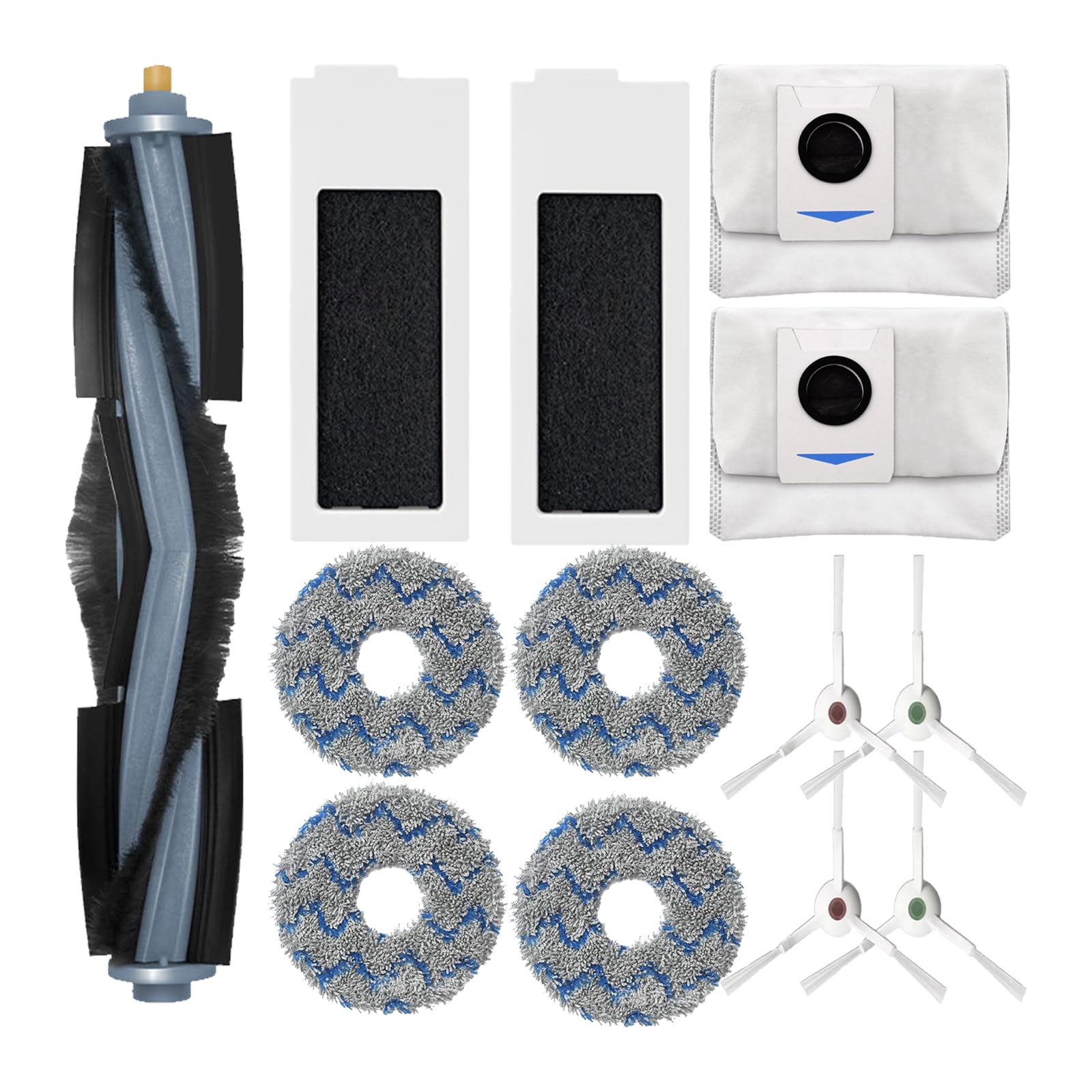 Deebot T20 Series Replacement Accessories for ECOVACS T20 Omni/MAX/PRO Plus Robot Vacuum 1 Main Brush 4 Side Brushes 2 Filter 4 Map Pads 2 Dust Bag Parts