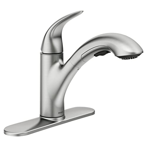 Moen Medina Spot Resist Stainless One-Handle Pull Out Kitchen Faucet, Kitchen Sink Faucets with Pullout Sprayer Featuring Power Boost for a Faster Clean, 87039SRS