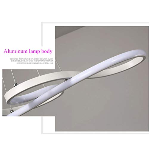Modern LED Acrylic Chandelier Dining Room Dimmable 3000K~6500K Remote Control Pendant Lights Color/Brightness Adjustable Half Flush Mount Ceiling Hanging Lamp Fixture for Bedroom Livingroom Lighting