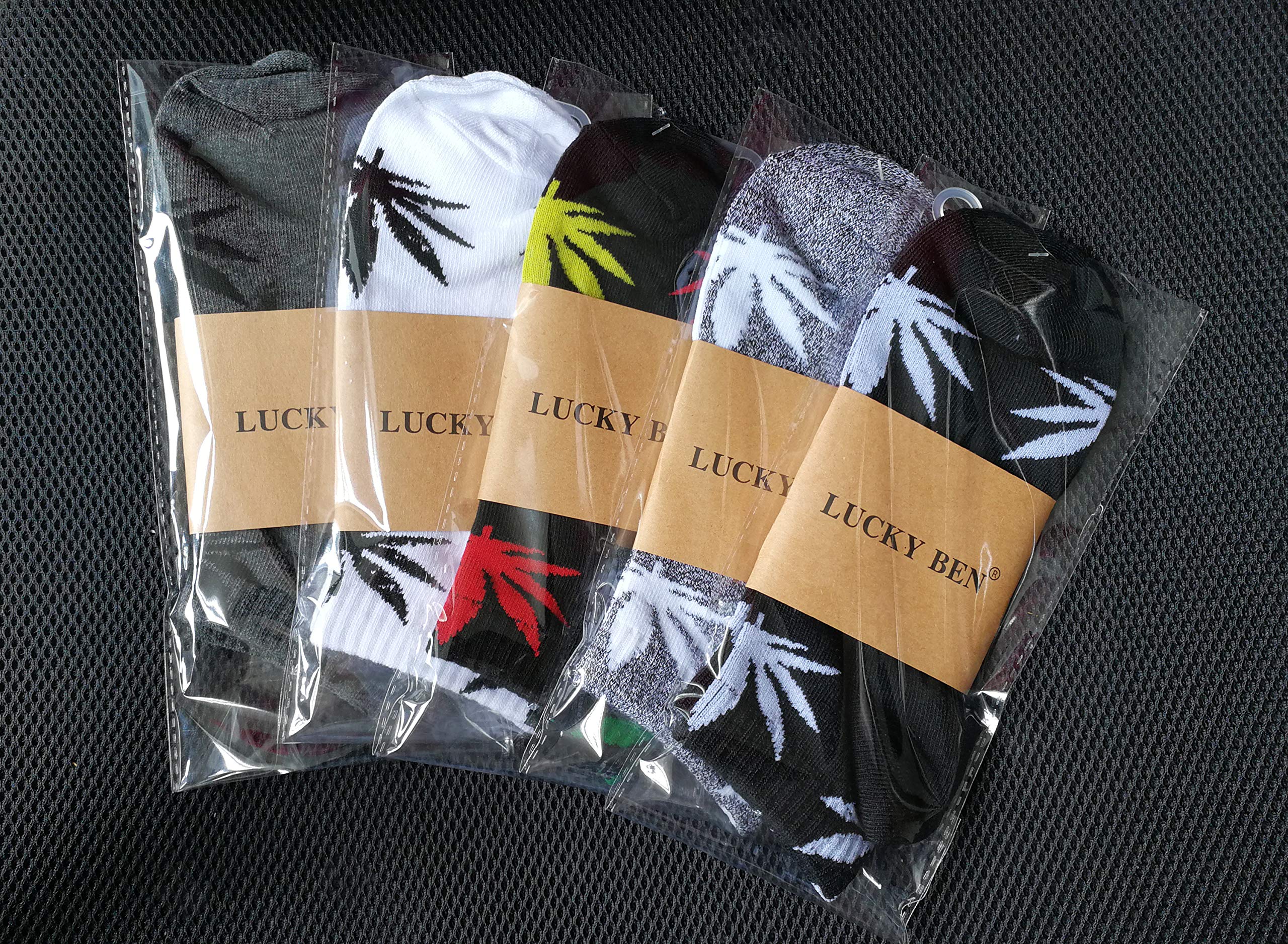 5 Pairs Unisex Marijuana Weed Leaf Boat Warm Cotton Socks US 5-9.5 (M, 4th Match)