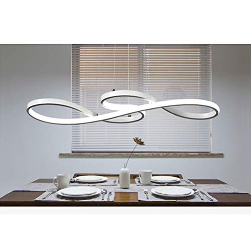 Modern LED Acrylic Chandelier Dining Room Dimmable 3000K~6500K Remote Control Pendant Lights Color/Brightness Adjustable Half Flush Mount Ceiling Hanging Lamp Fixture for Bedroom Livingroom Lighting