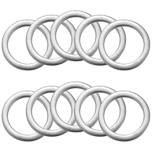 AOIT 10 Pcs Aluminum Transmission Fluid Drain Plug Crush Washer Seal Fits for Toyota Prius Corolla Tacoma Camry, Replacement for The Part# 90430-18008, Used for Change Transmission Fluid