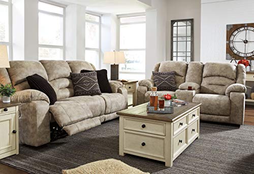 Signature Design by Ashley Bolanburg Farmhouse Lift Top Coffee Table with Drawers, Antique Cream & Brown