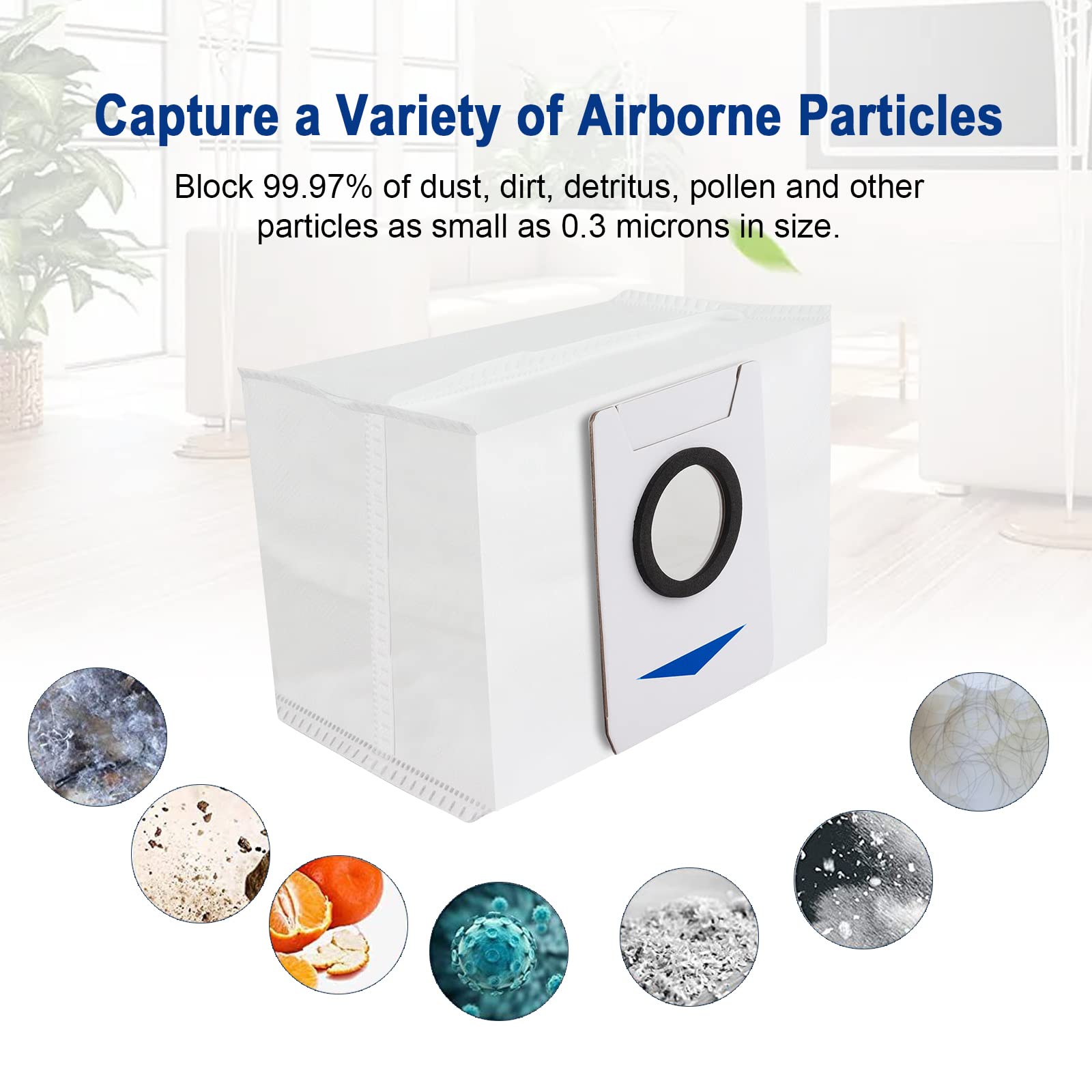 Vacuum Bags for ECOVACS DEEBOT Robot Vacuum Cleaner - Fit X1 OMNI/Turbo T10/T20 Omni/T20/T20 Max/T20 Pro/X&T Series - Disposable Replacement Dust Bag Vacuum Cleaning Accessories Part(12Pack)